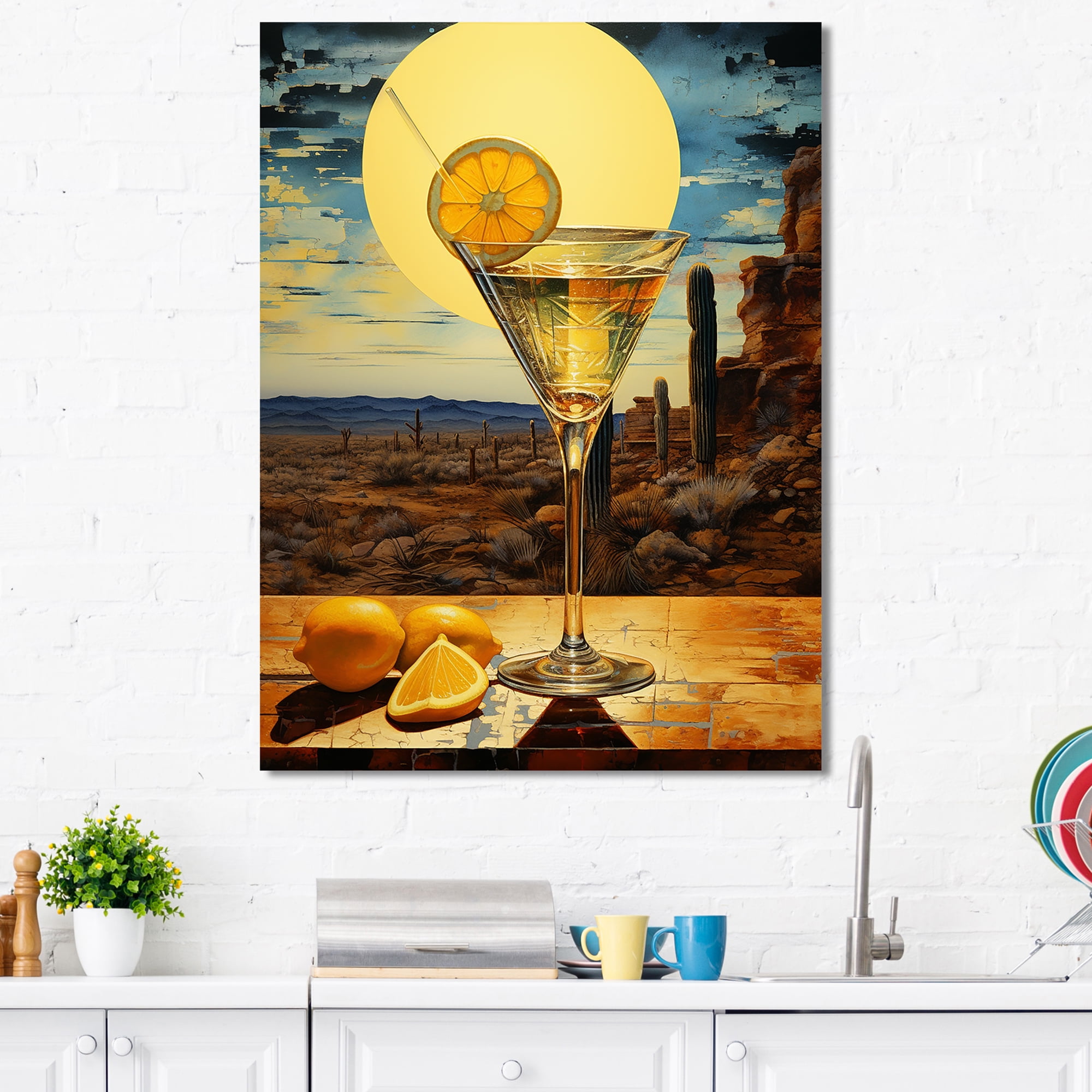 Designart "Mexican Horizon With Tequila II" Cocktails Wall Decor ...
