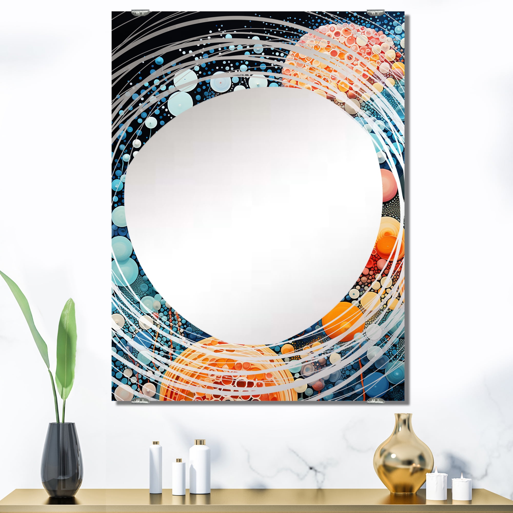 Designart "Microscopic Fantasia in Colorful Ink River IV" Abstract ...