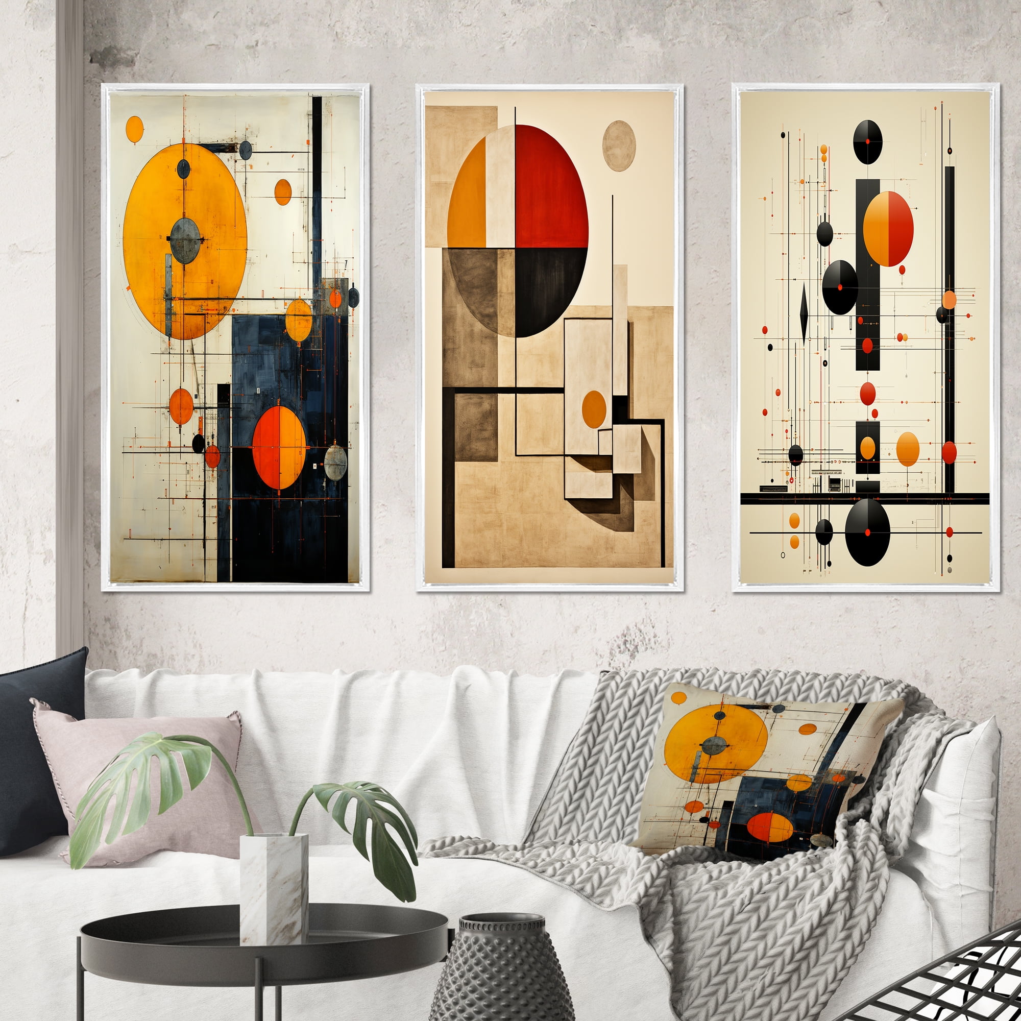 Designart "Mid-Century Bliss Retro Journey I" Minimalism Framed Wall ...
