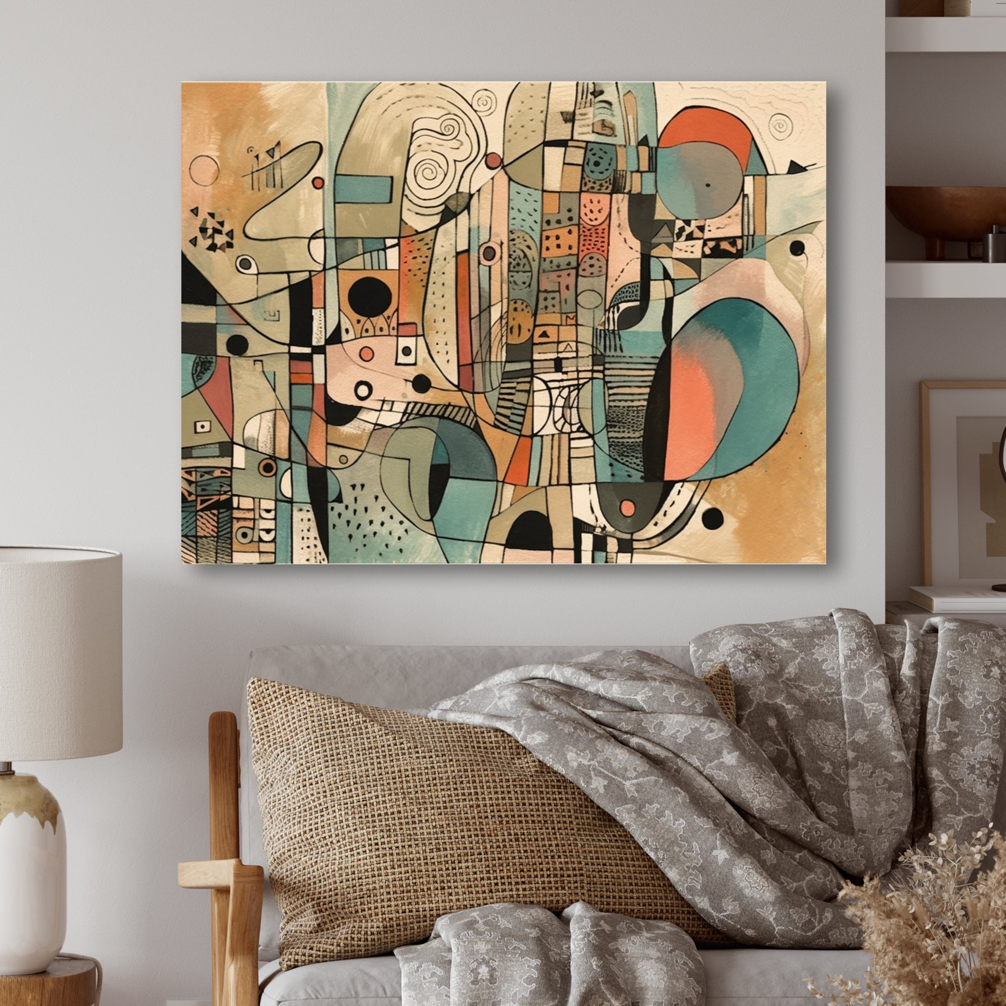 Designart "Mid-Century Boho Elegance in Gold" Minimalism Metal Art ...