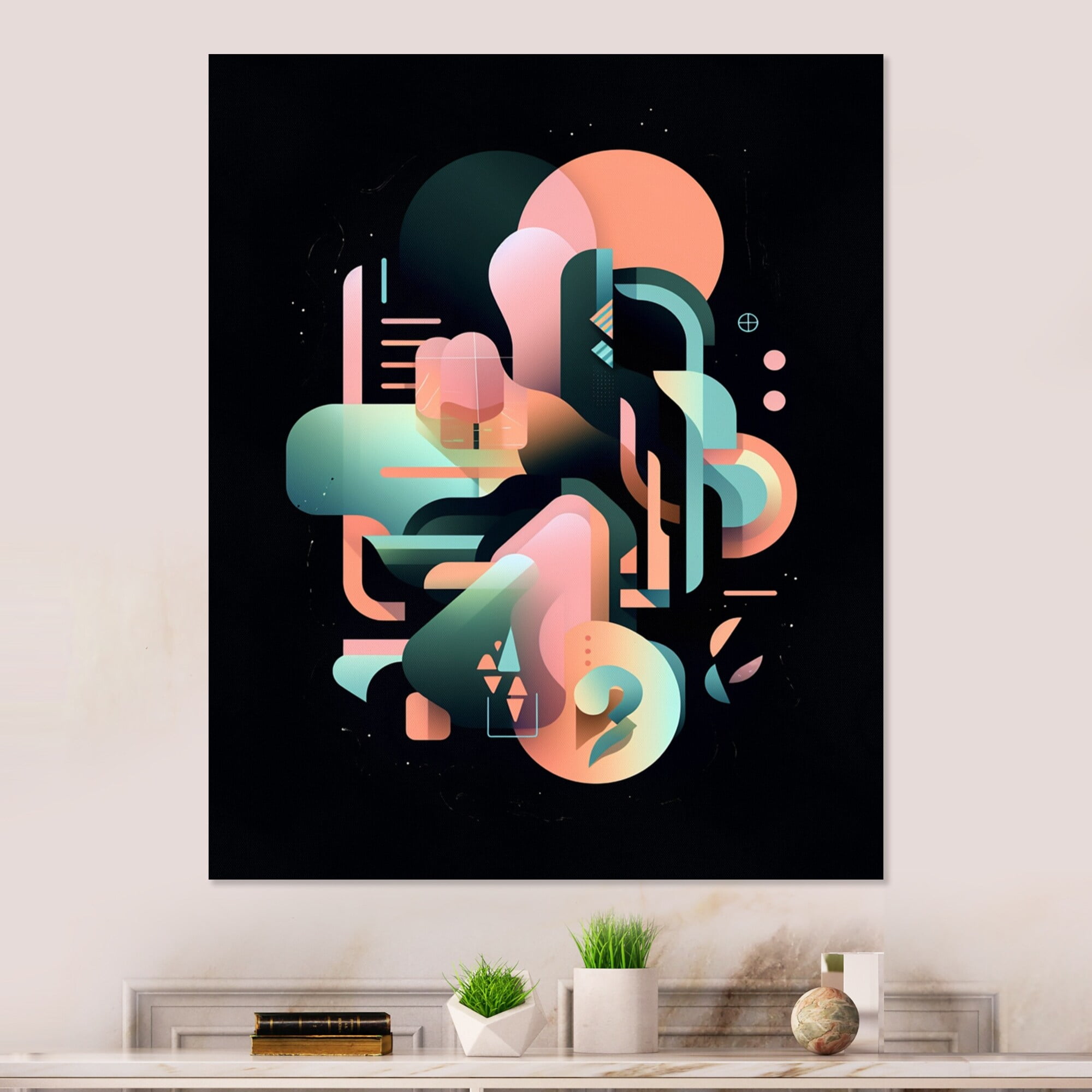 Designart "Mid-Century Minimalism IV" Minimalism Metal Wall Art ...