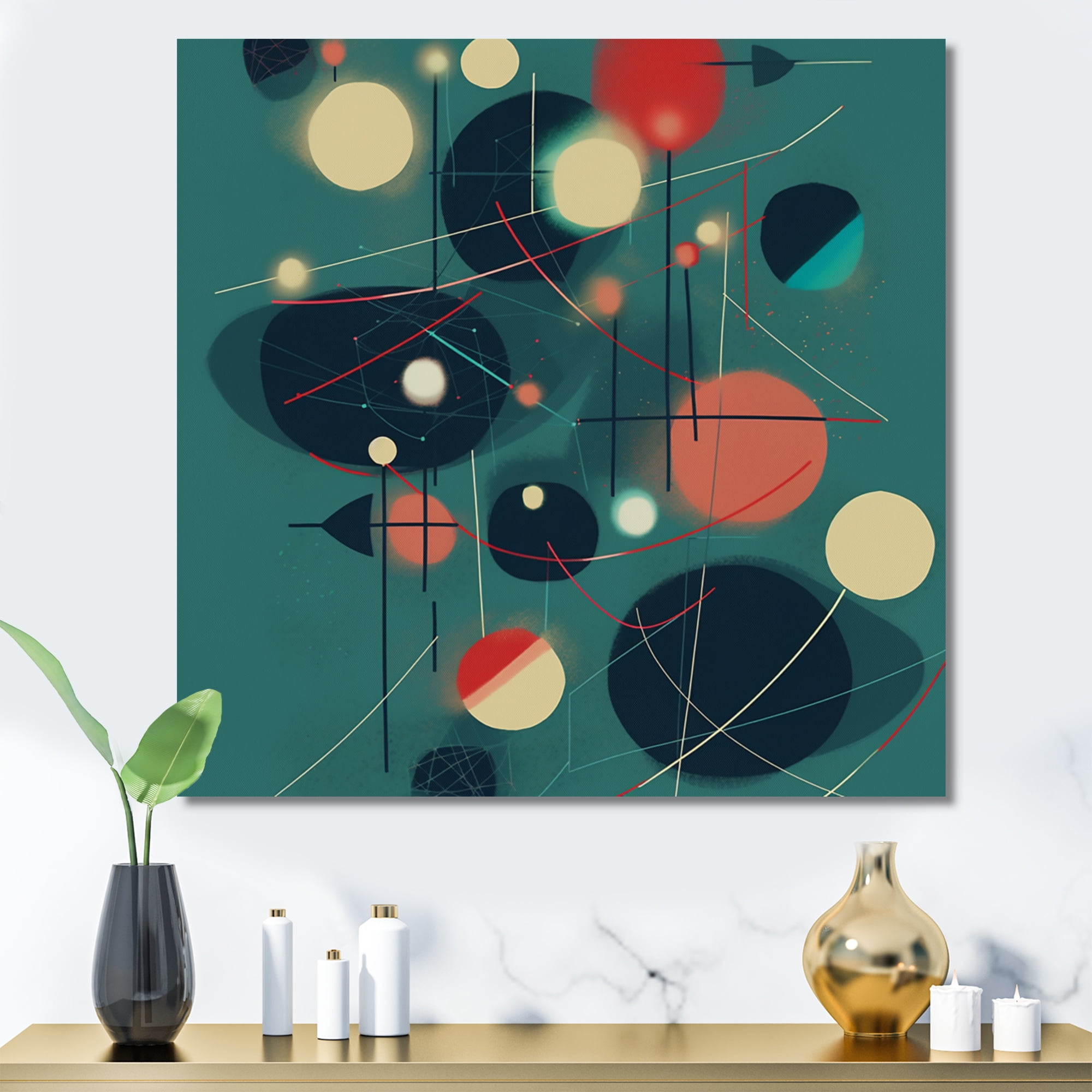 Designart "Mid Century Minimalistic Approach II" Minimalism Wall Art ...
