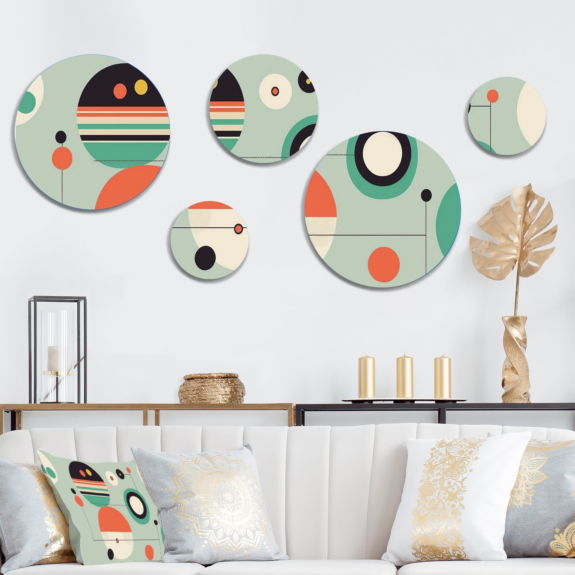 Designart "Mid-century Retro Dimensions II" Modern Midcentury Metal ...