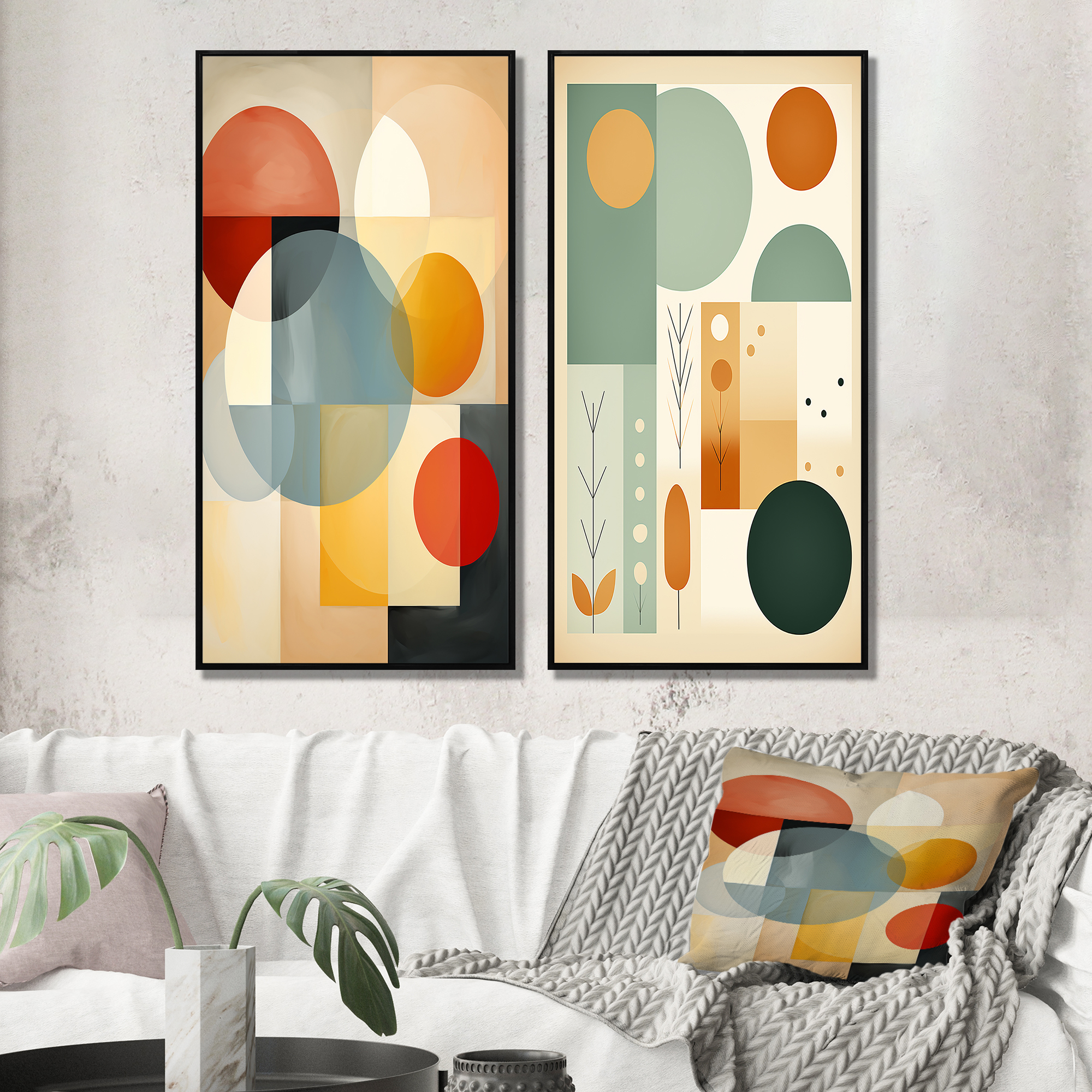 Designart "Midcentury Minimal Abstract Geometric Art I" Modern ...