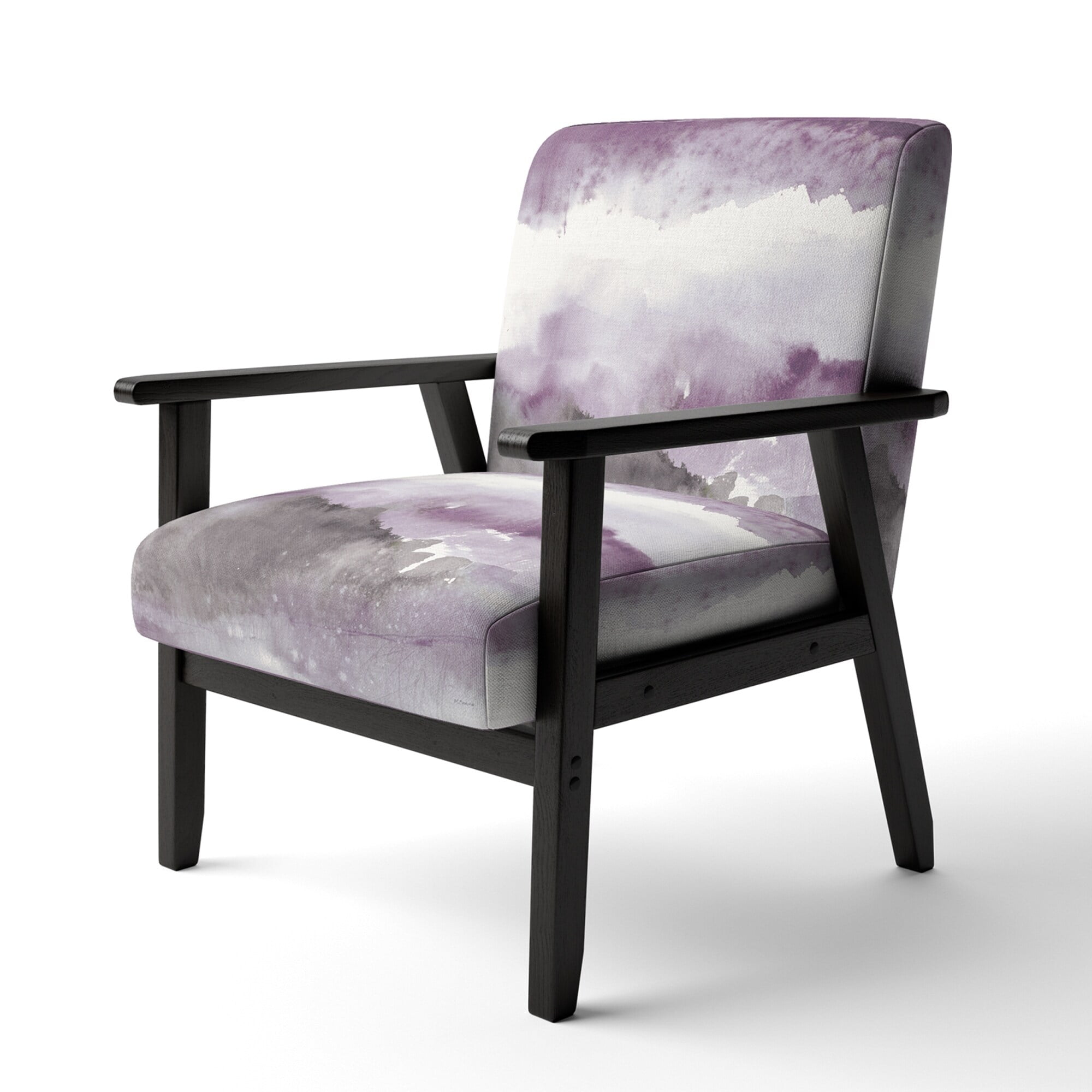Designart "Midnight At The Lake III Amethyst And Grey" Upholstered ...