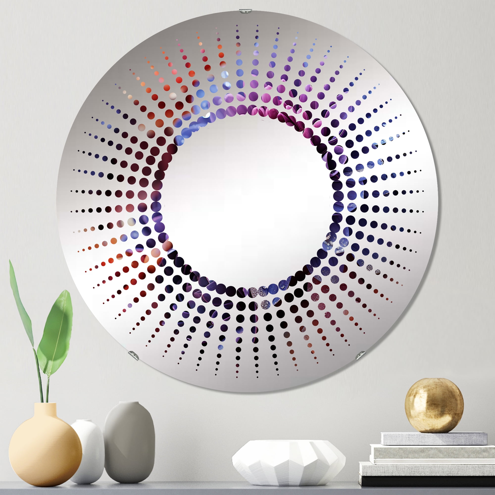 Designart "Midnight Indigo Elegance of Mums I" Mums Starburst Round ...