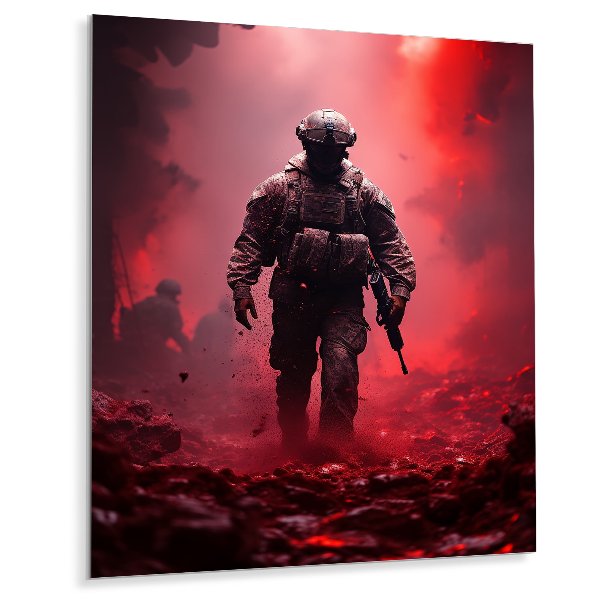 Designart "Military Amidst the Haze" Army Metal Wall Art - Walmart.com