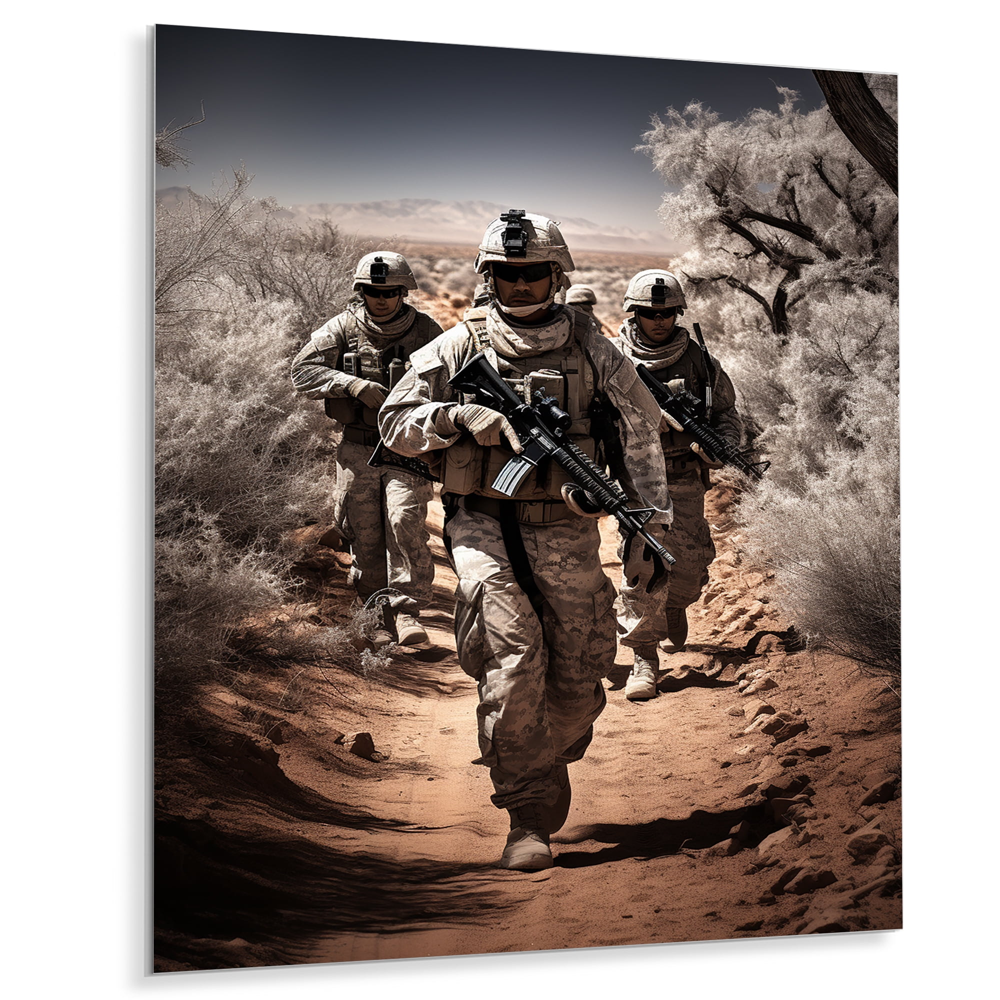 Designart "Military Cohesion in Disguise" Army Metal Art Print ...