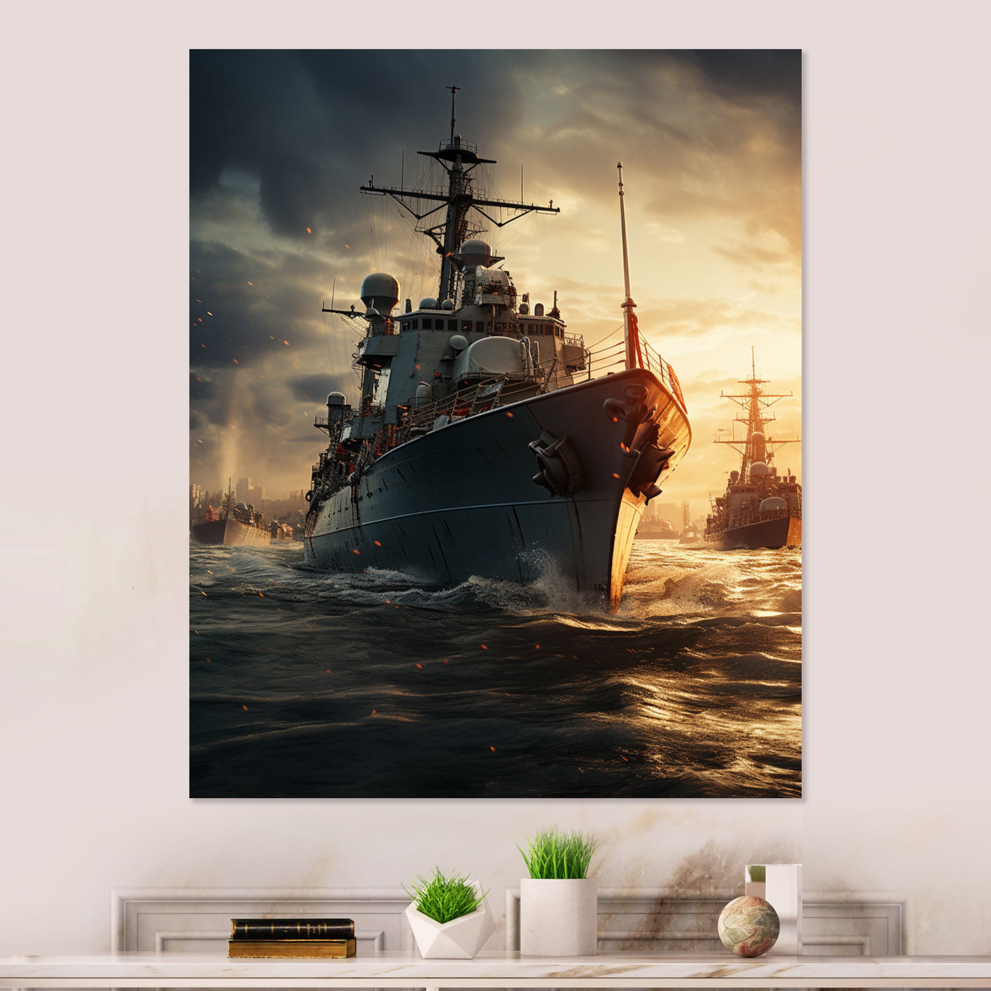 Designart "Military Marine Courage on Display" Army Metal Wall Decor ...