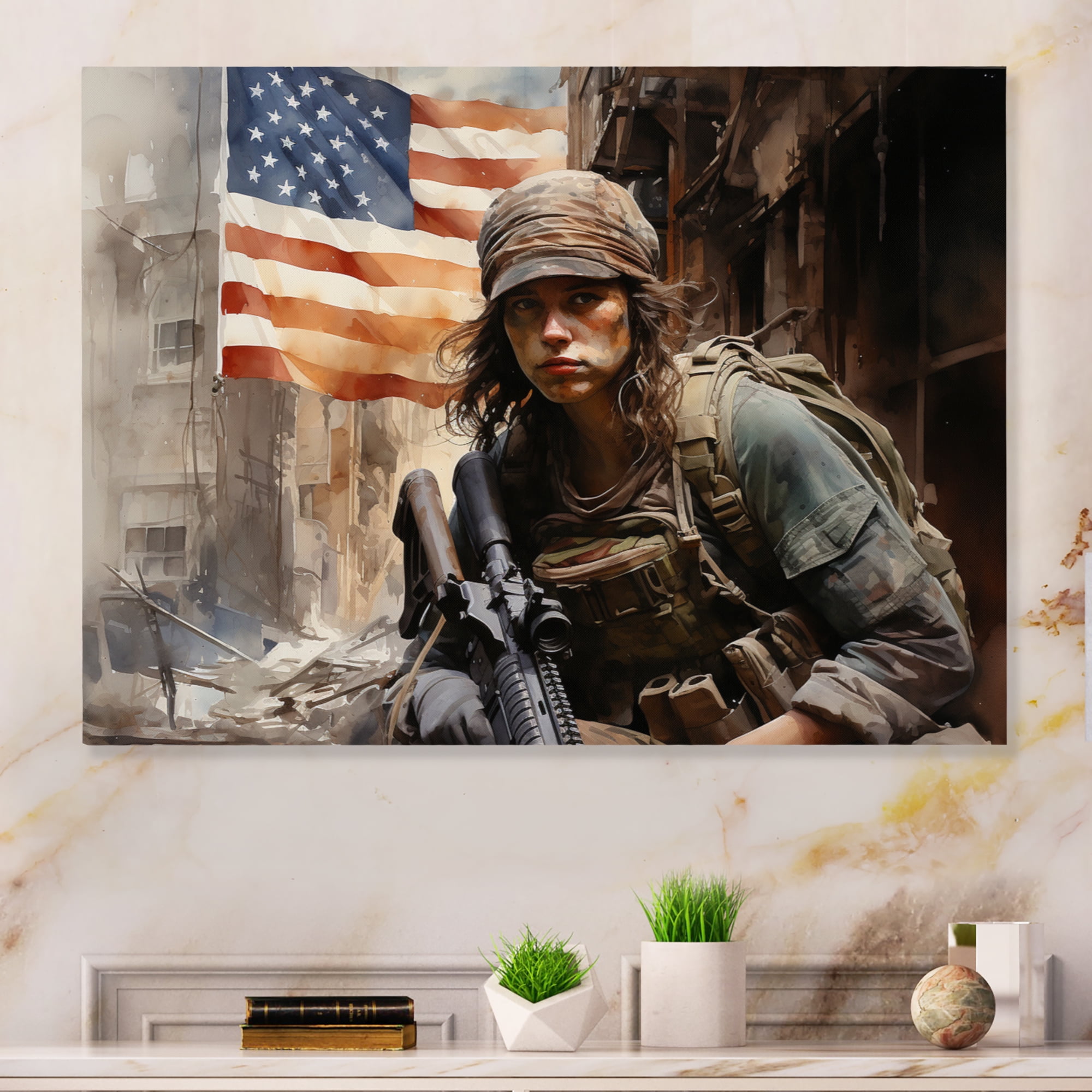 Designart "Military Mission in the USA V" Army Metal Wall Art - Walmart.com