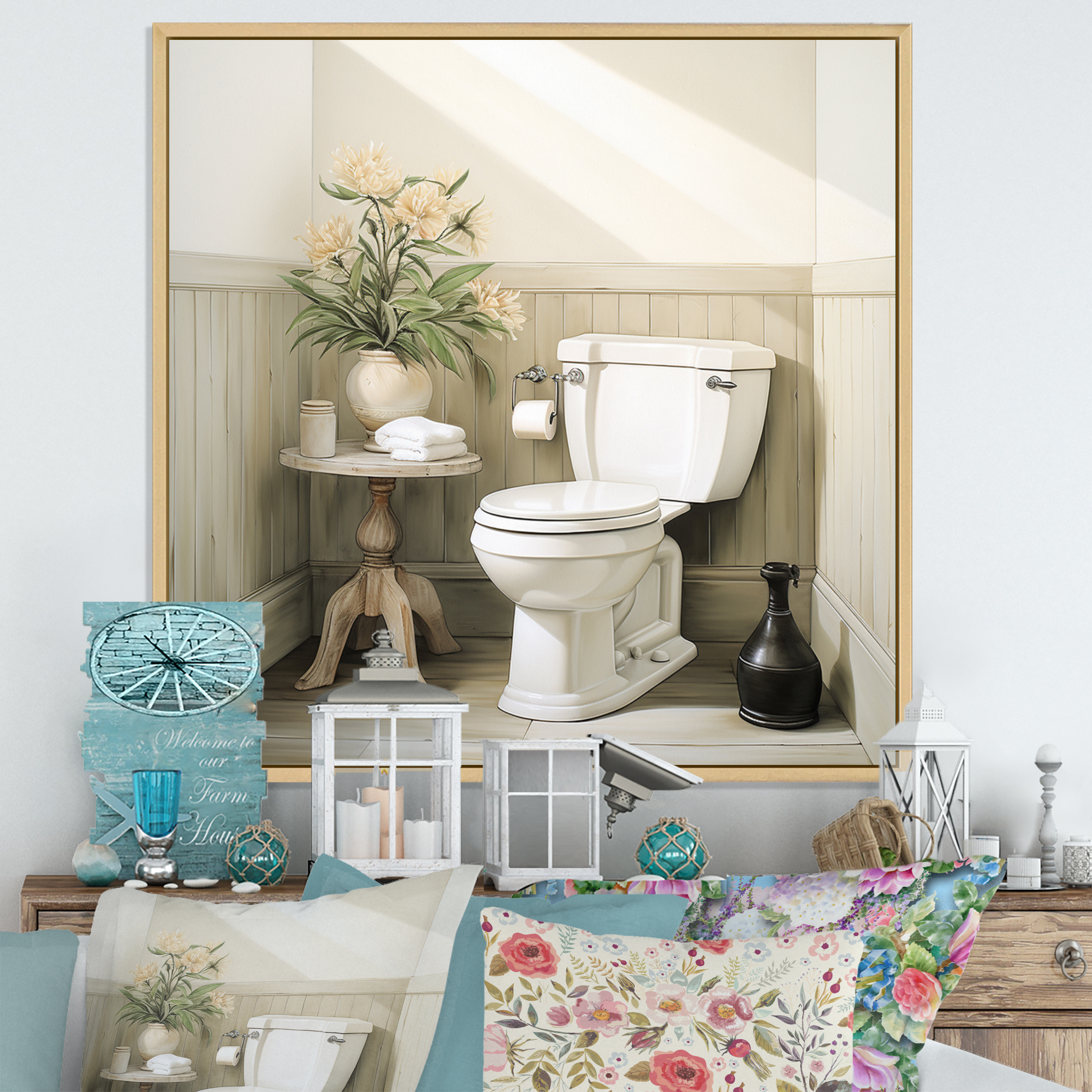 Designart "Minimalism Art Toilet Serenity in Simplicity I" Bath ...