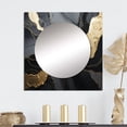 Designart "Minimalism Chrome Black And Gold Potteries" abstract spirals ...