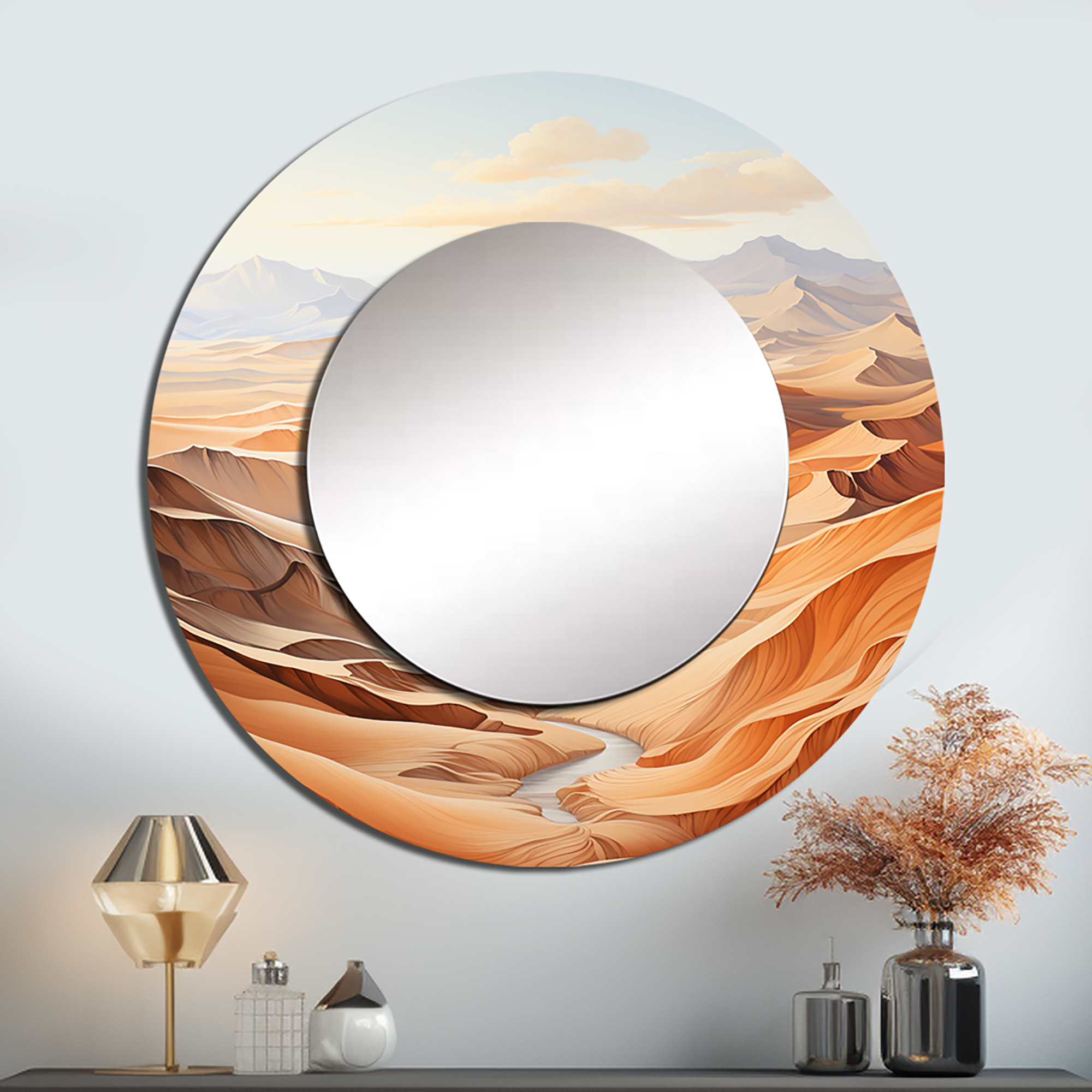 Designart "Minimalism Embrace Of Desert Dreams" Minimalism Beige Large ...