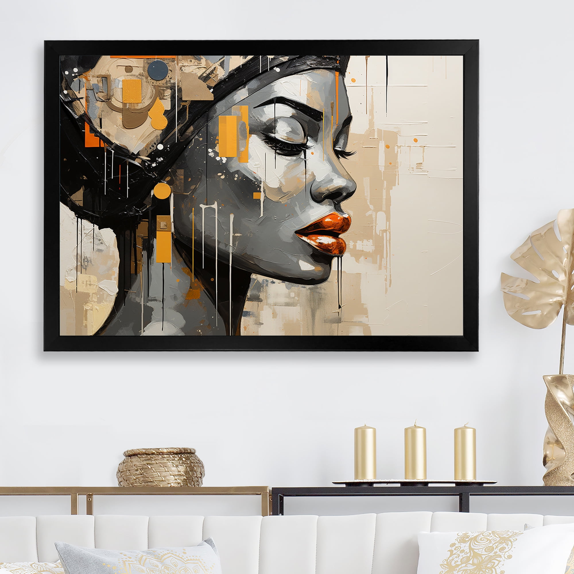 Designart "Minimalist Collage Featuring An African Woman" African ...