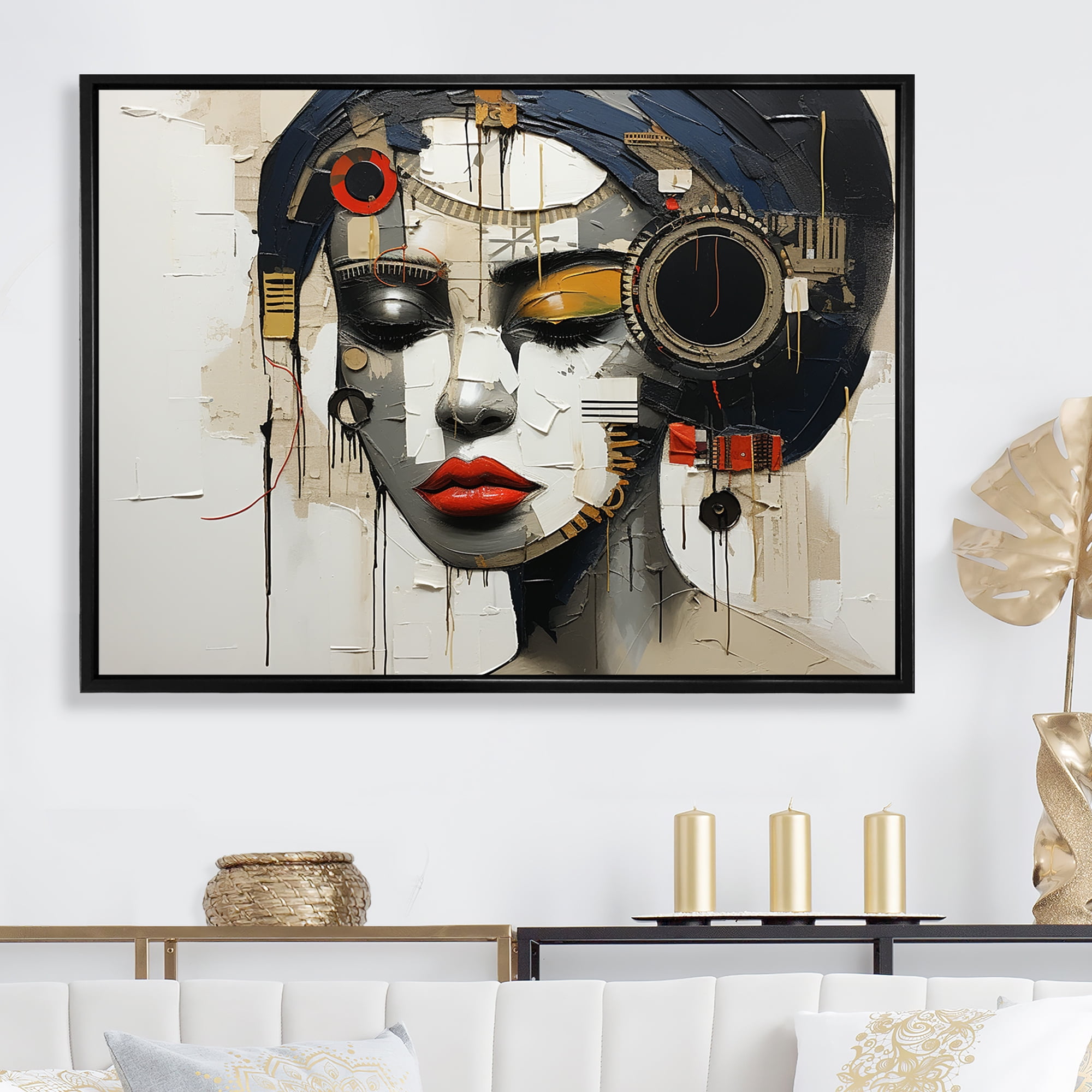Designart "Minimalist Collage Featuring An African Woman I" African ...