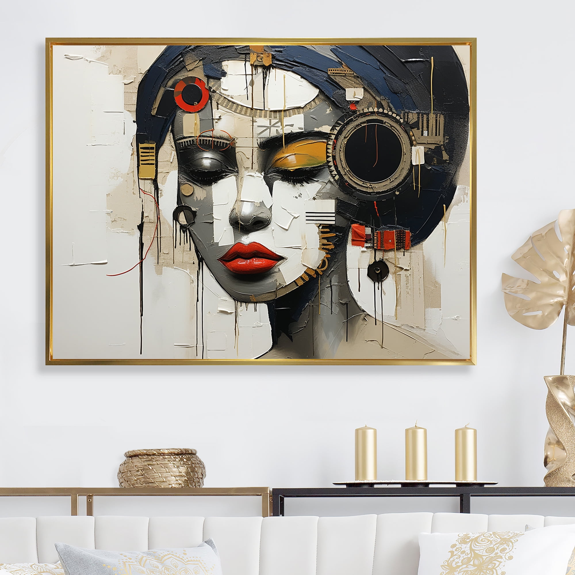 Designart "Minimalist Collage Featuring An African Woman I" African ...