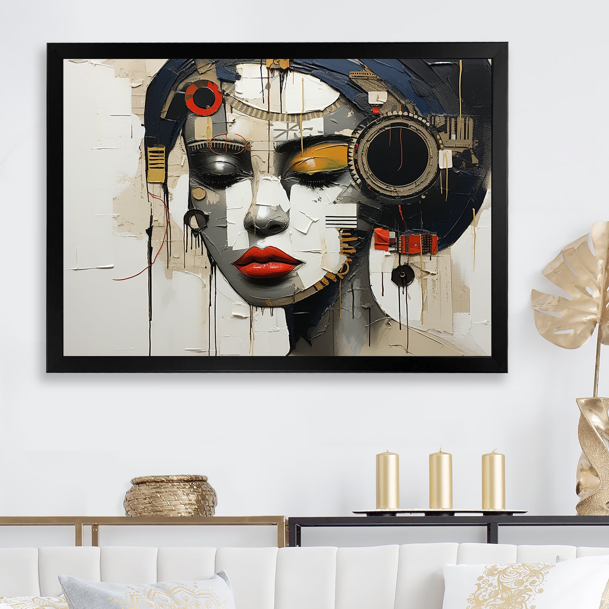 Designart "Minimalist Collage Featuring An African Woman I" African ...