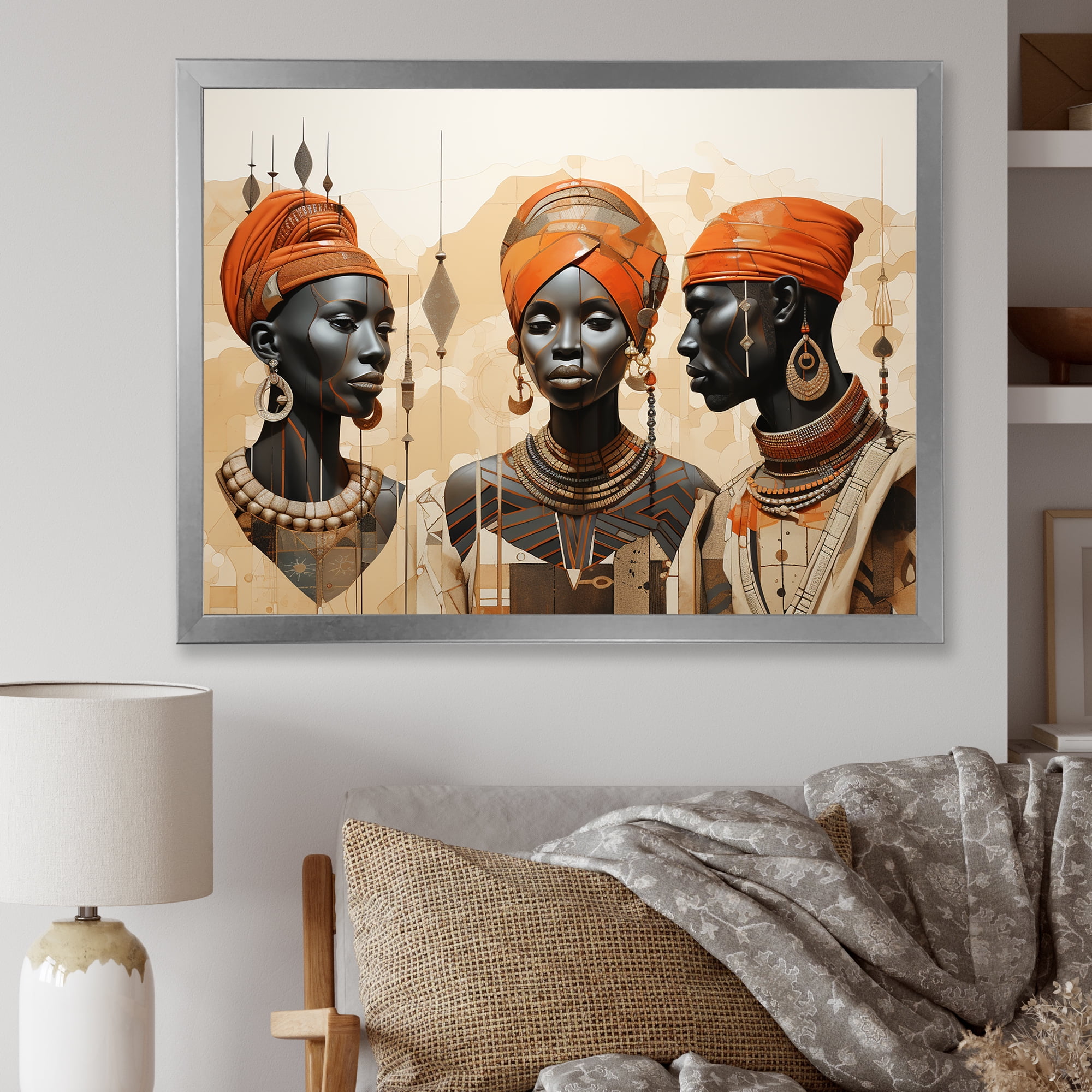 Designart "Minimalist Depiction Of African Tribal Women I" African ...