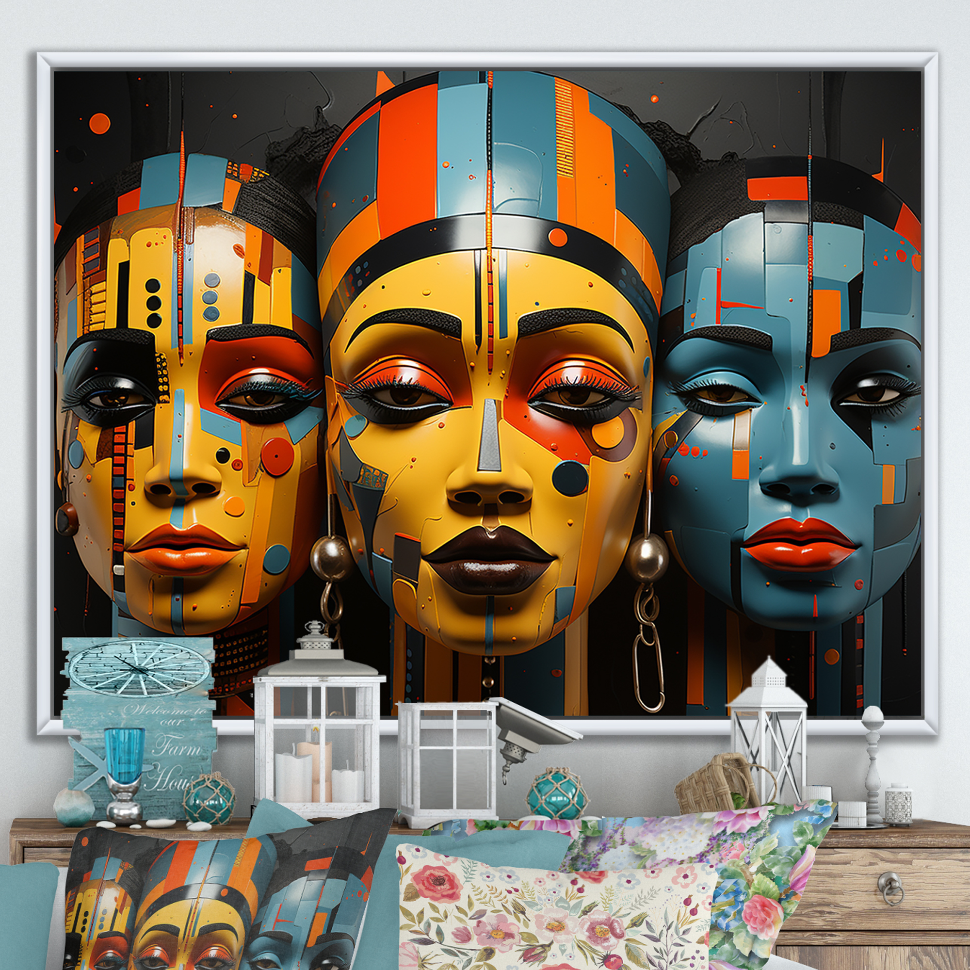 Designart "Minimalist Depiction Of African Tribal Women III" African ...