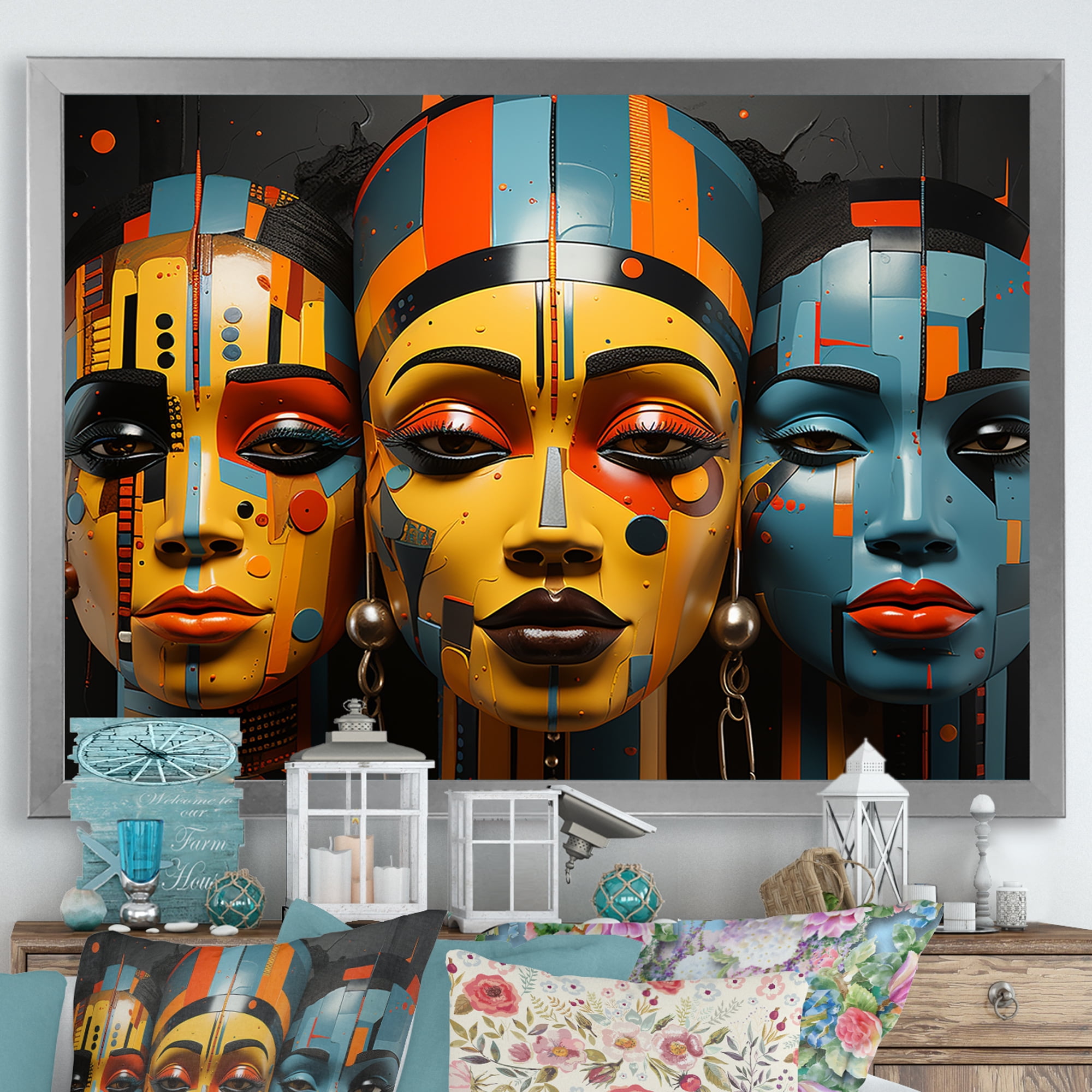 Designart "Minimalist Depiction Of African Tribal Women III" African ...
