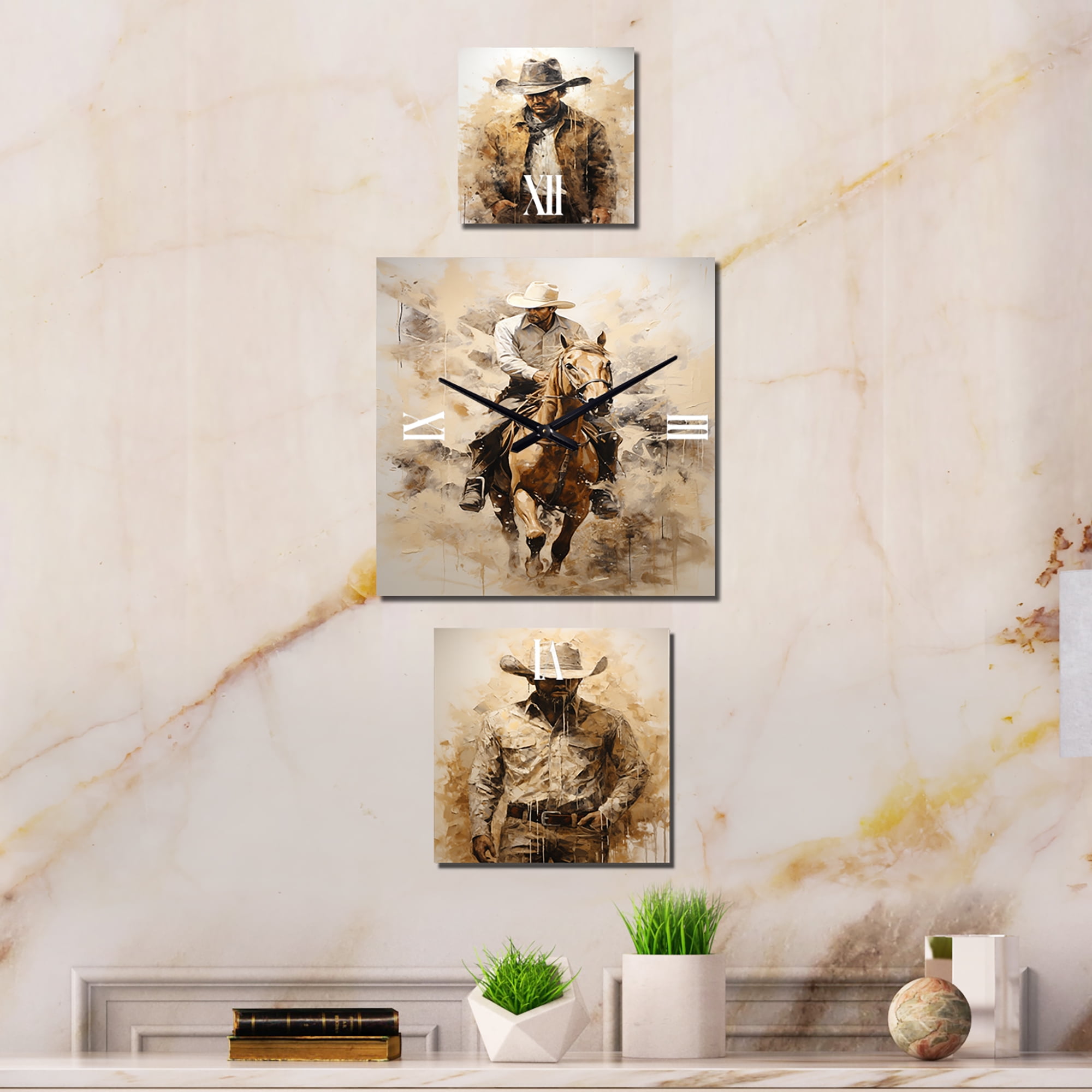 Designart "Minimalist Depiction of a Cowboy" Cowboys Oversized Wall ...