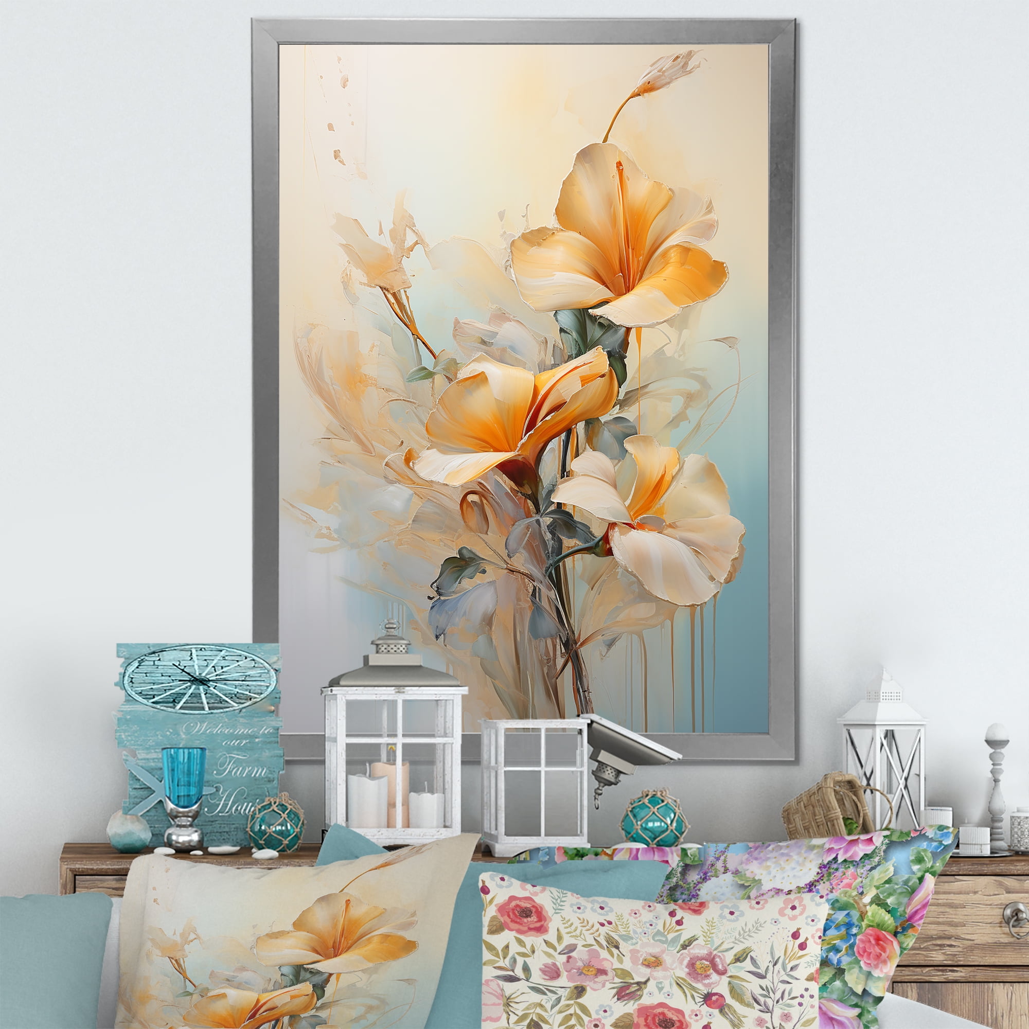 Designart "Minimalist Exotic Birds Floral Scene" Birds Of Paradise ...