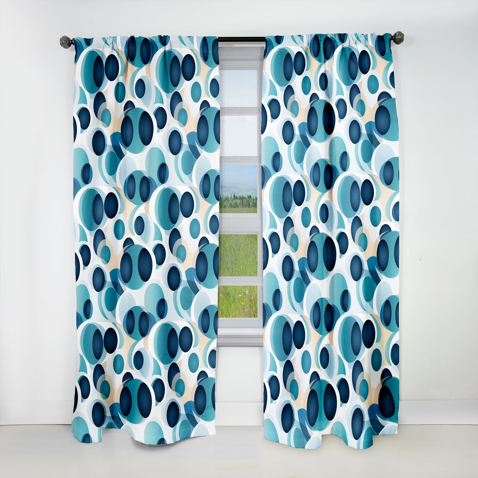 Designart "Minimalist Geometry with Cobalt Blue Circles I" Geometric ...