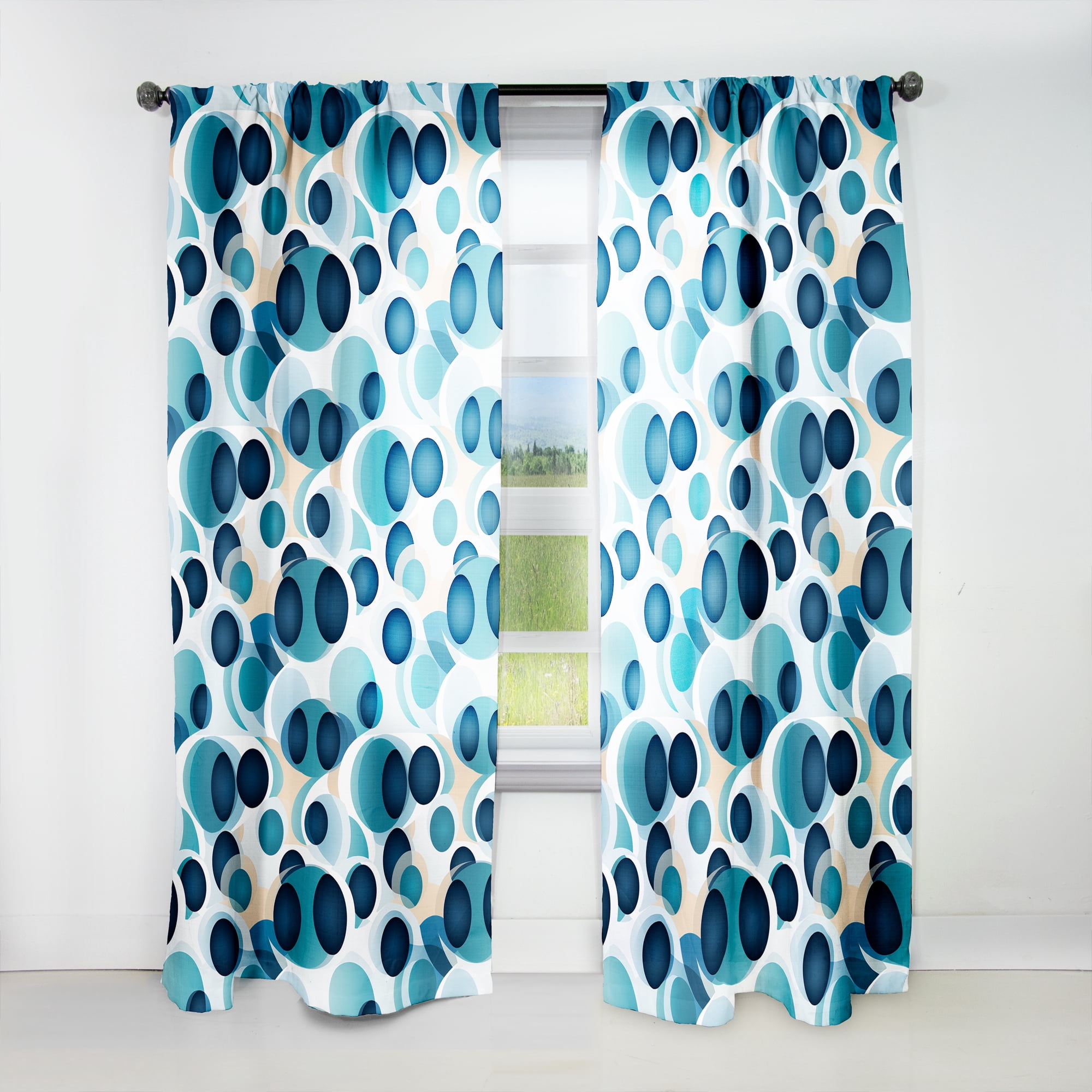 Designart "Minimalist Geometry with Cobalt Blue Circles I" Geometric ...