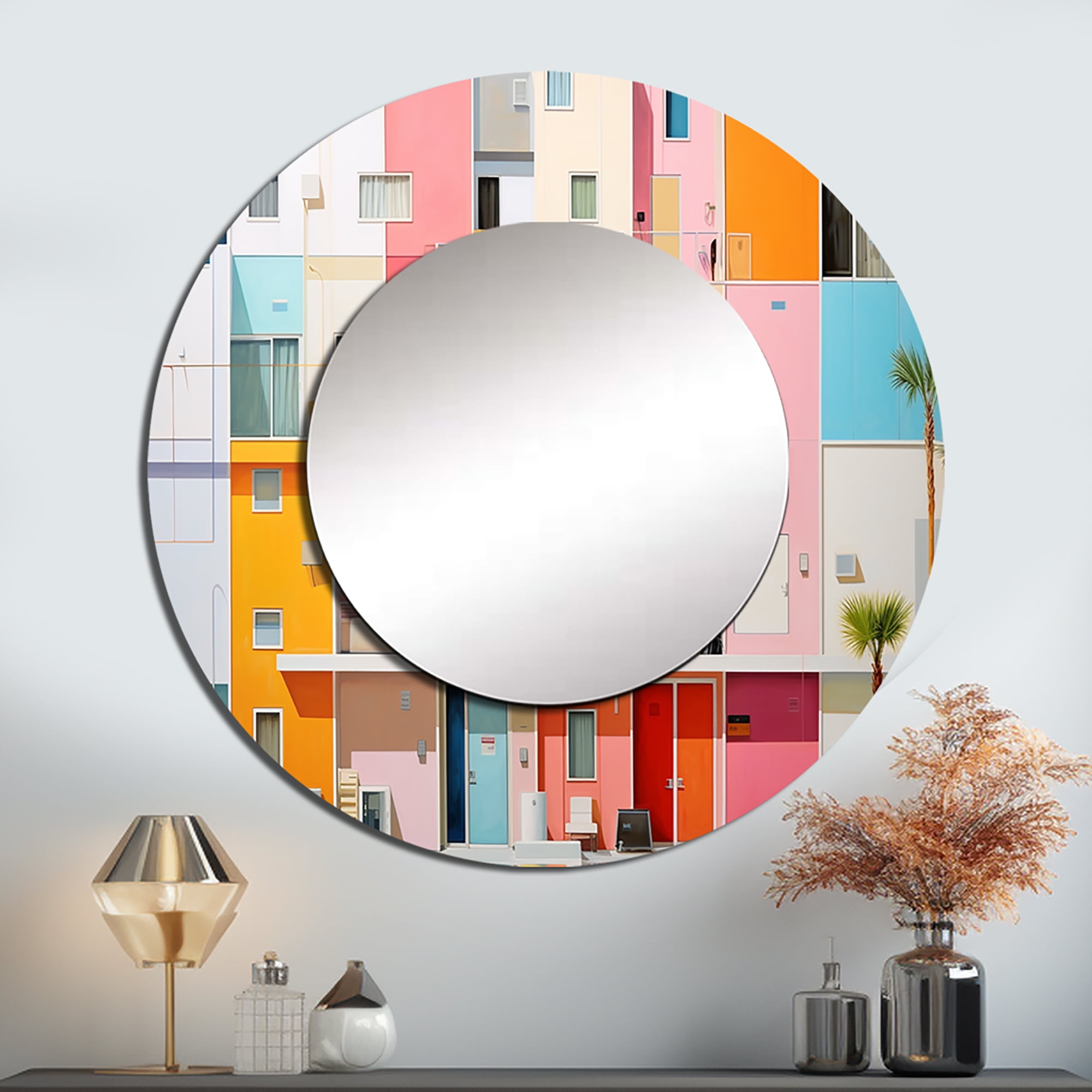 Designart "Minimalist Hotels And Lodges" Hotels & Lodges Rund Mirror ...