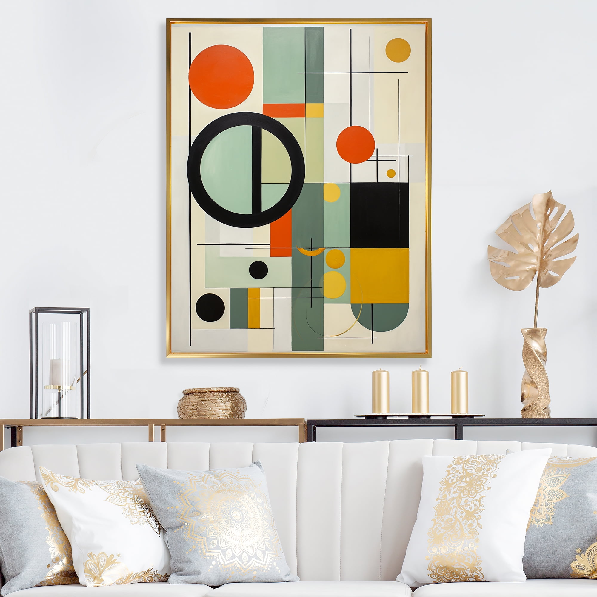 Designart "Mod Geometrics Colorful Mid Century Precision III" Abstract ...