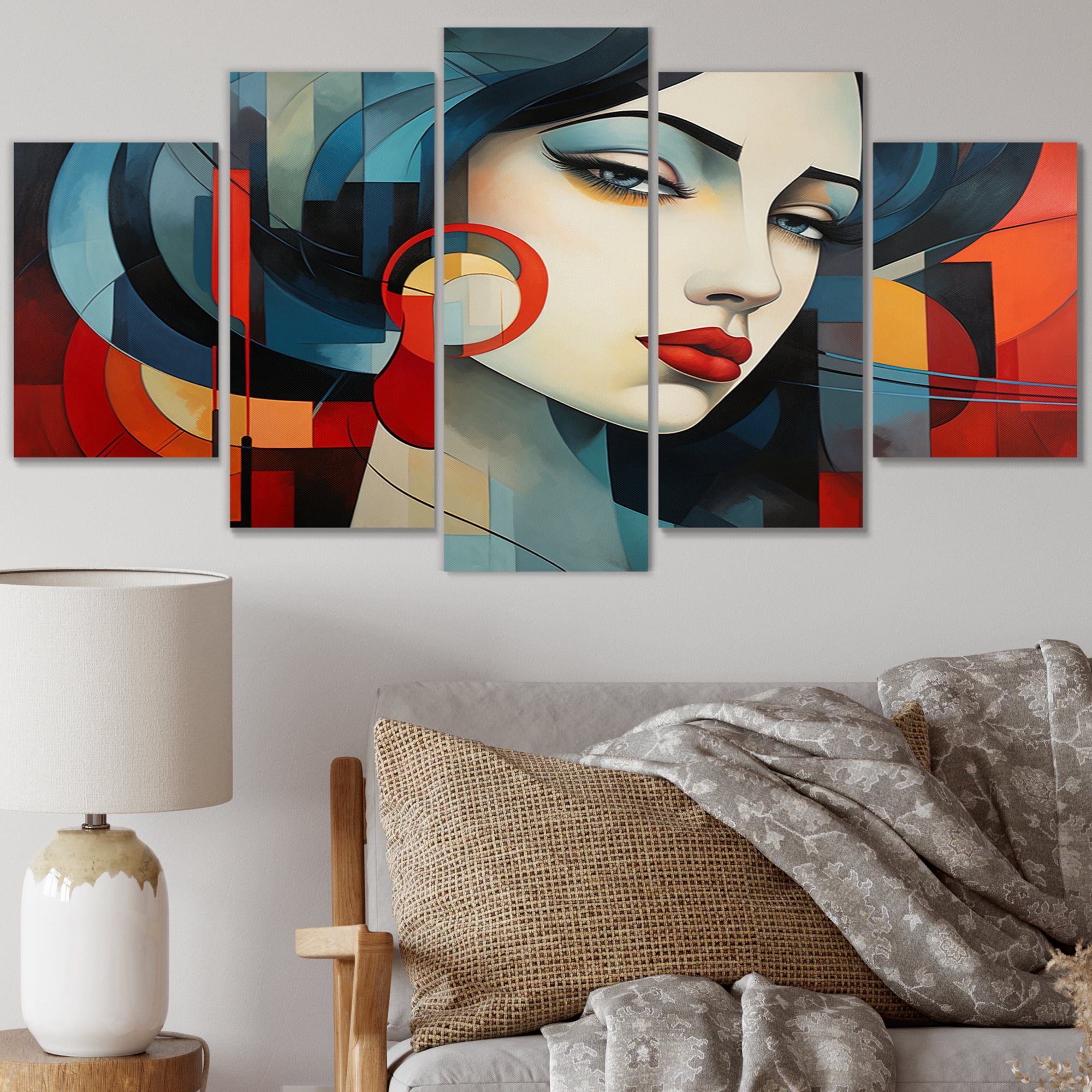 Designart "Modern Artistry in Cubism" Cubism Metal Wall Art Set ...