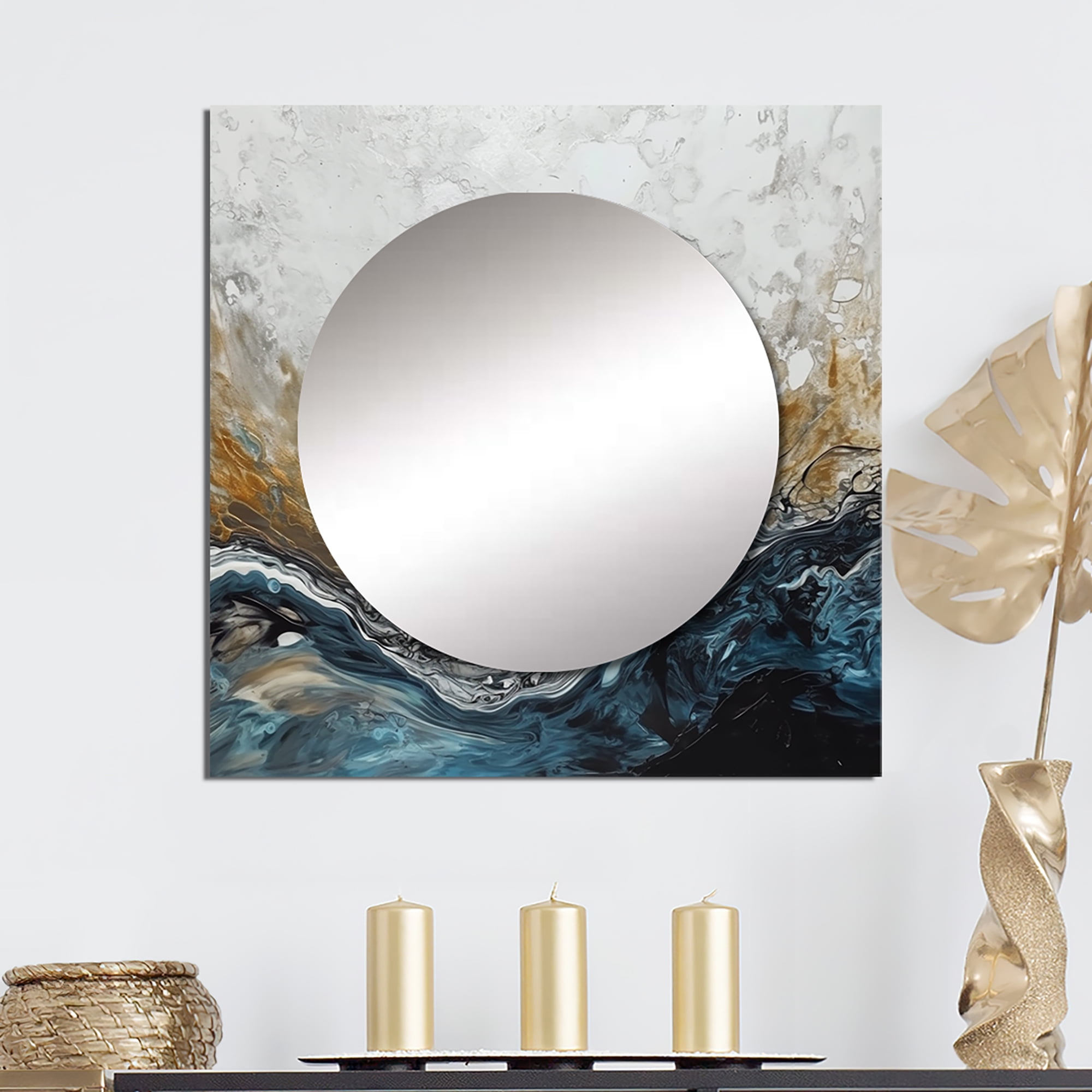 Designart "Modern Contemporary Abstract Grey and Gold II" Abstract ...