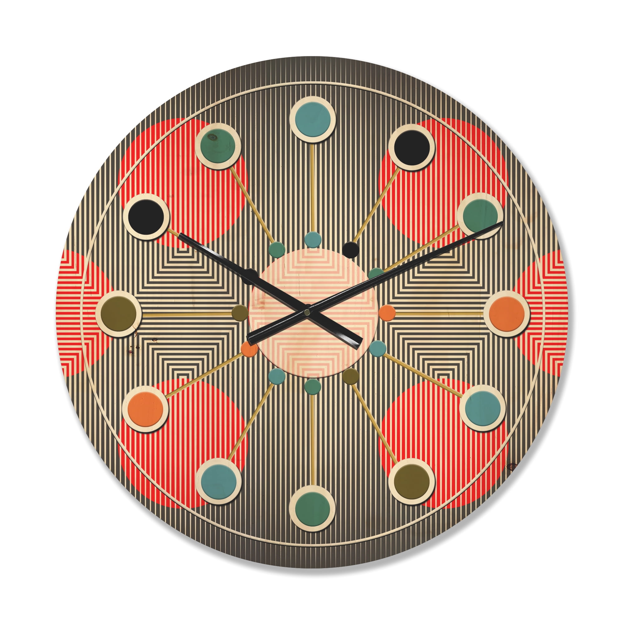 Designart 'Modern Line and Circle Geometric Pattern' Mid-Century Modern ...