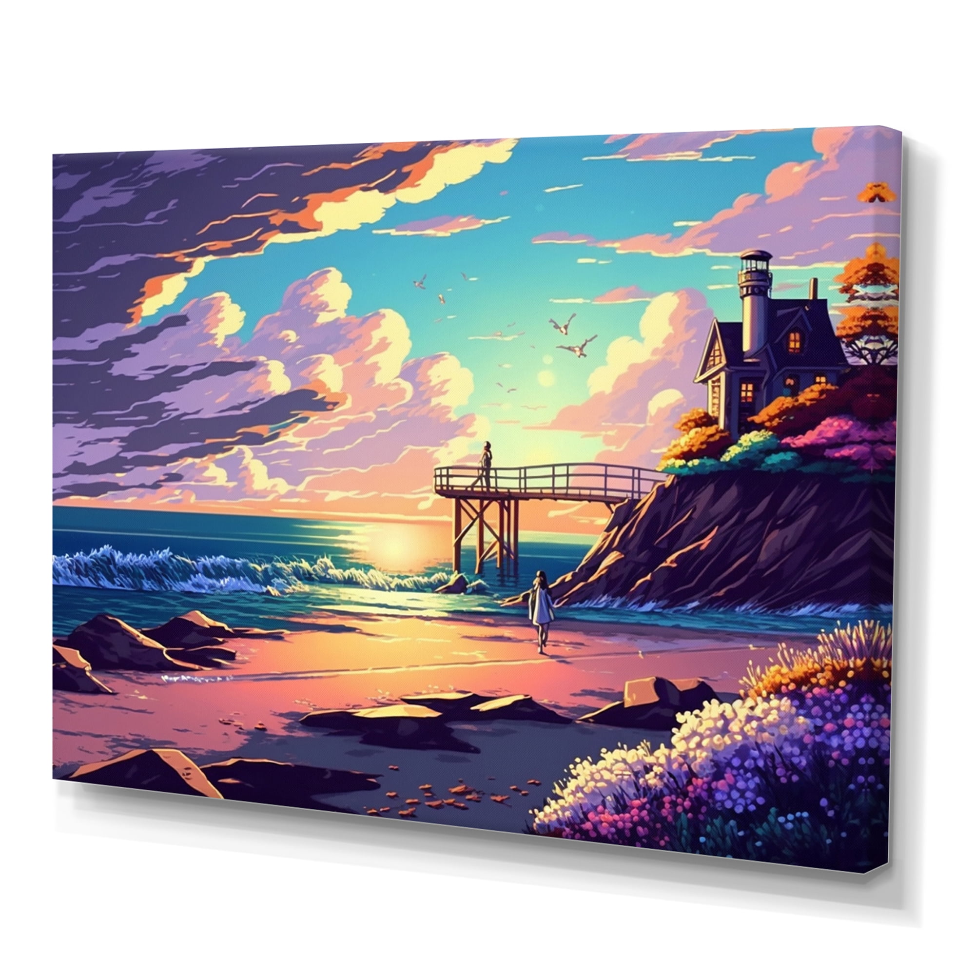 Designart Modern Sunset In Vector Style III Canvas Wall Art - Walmart.com