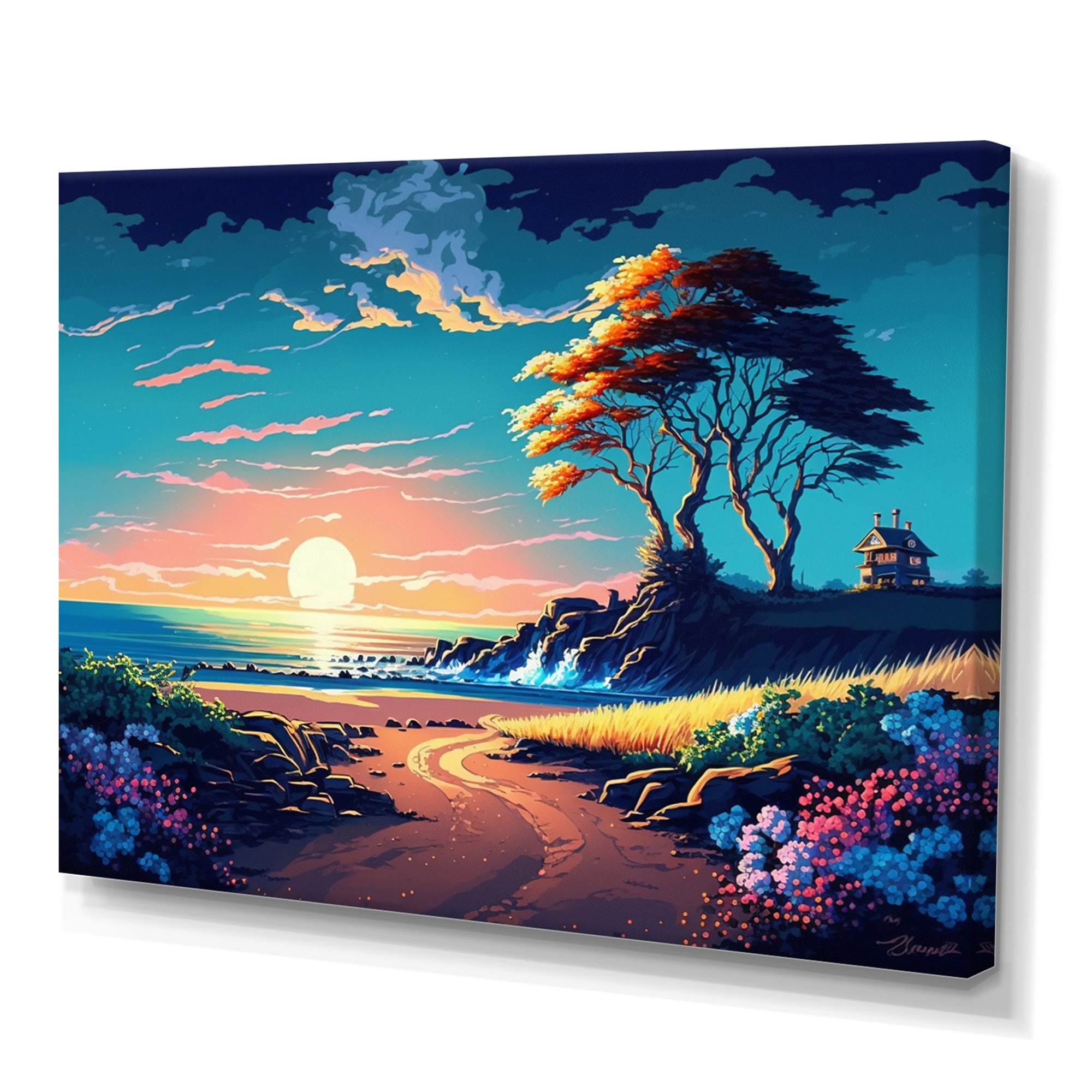 Designart Modern Sunset In Vector Style IV Canvas Wall Art - Walmart.com