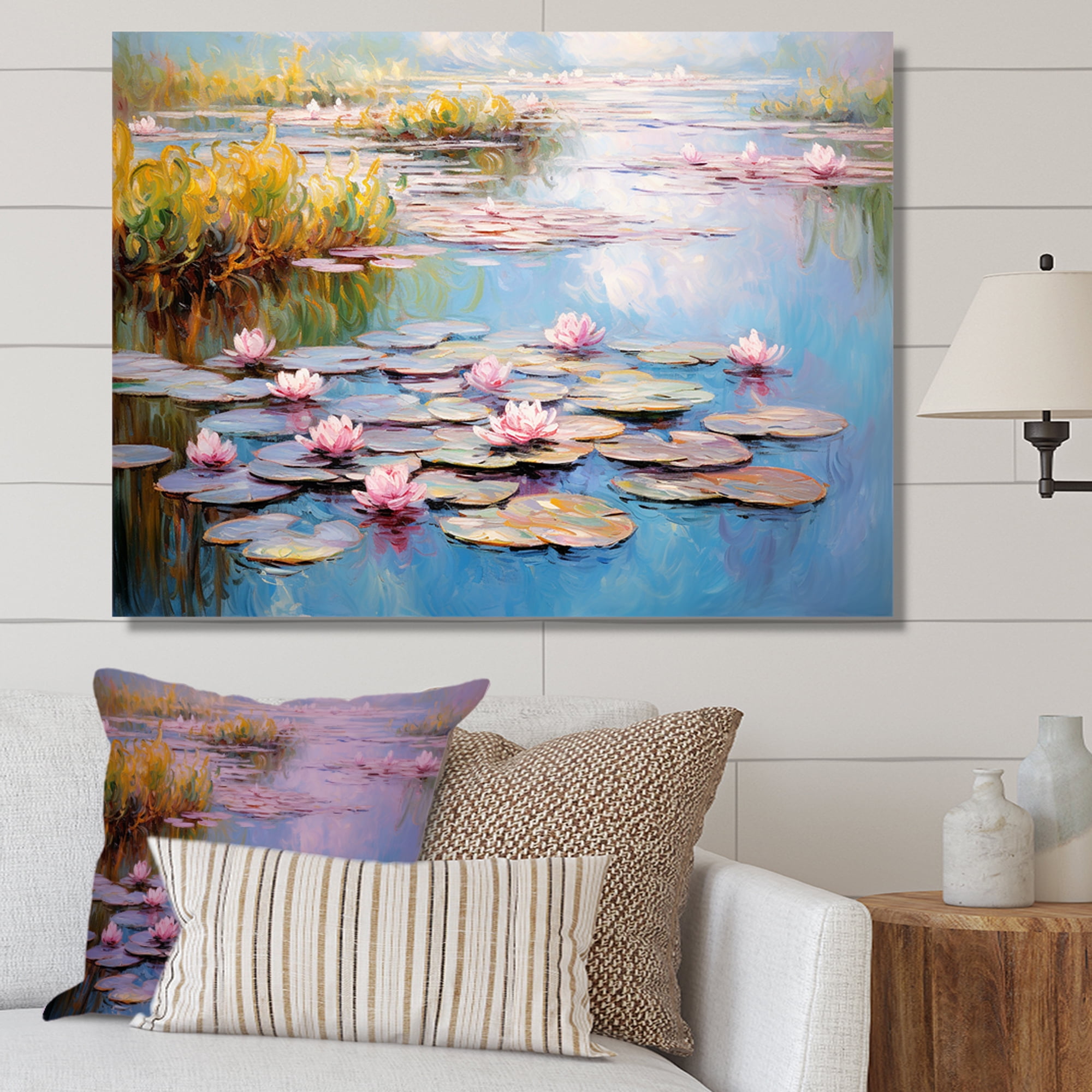 Designart "Monet's Water Lily Pond Reflections in Art III" Cottage Wall ...