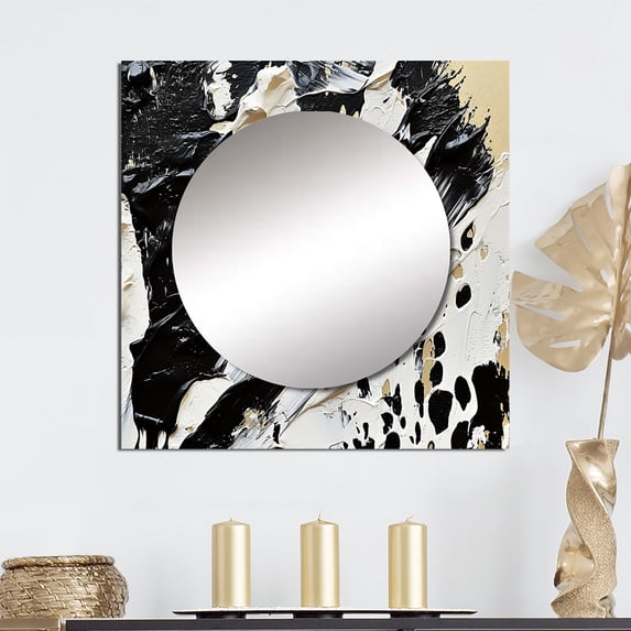 Designart "Monochromatic Fight With Paint Strokes" Abstract Shapes ...