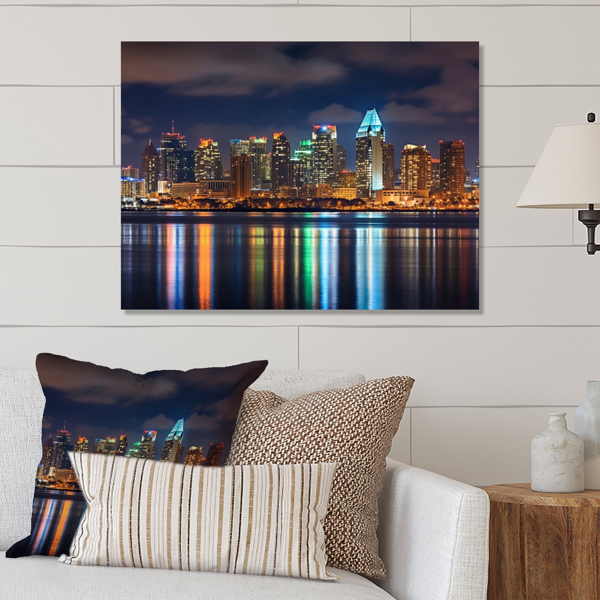 Designart "Montreal Skyline At Night Urban Elegance" Montreal Metal Art ...