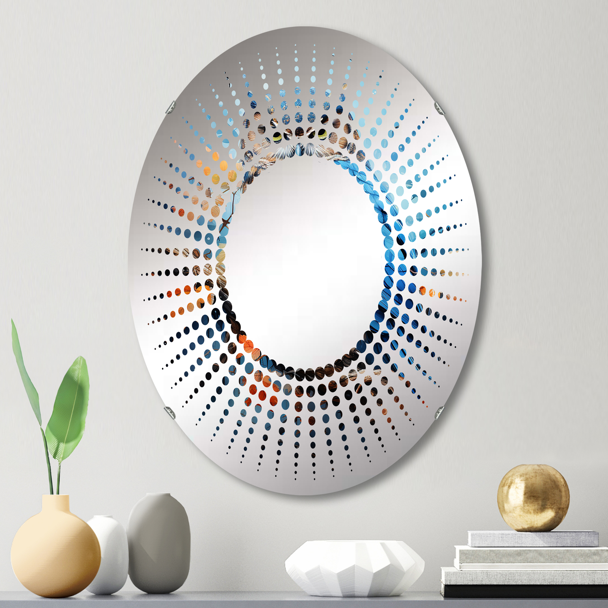 Designart "Moonlight Realm of Blue Owls" Animals Owl Starburst Round ...