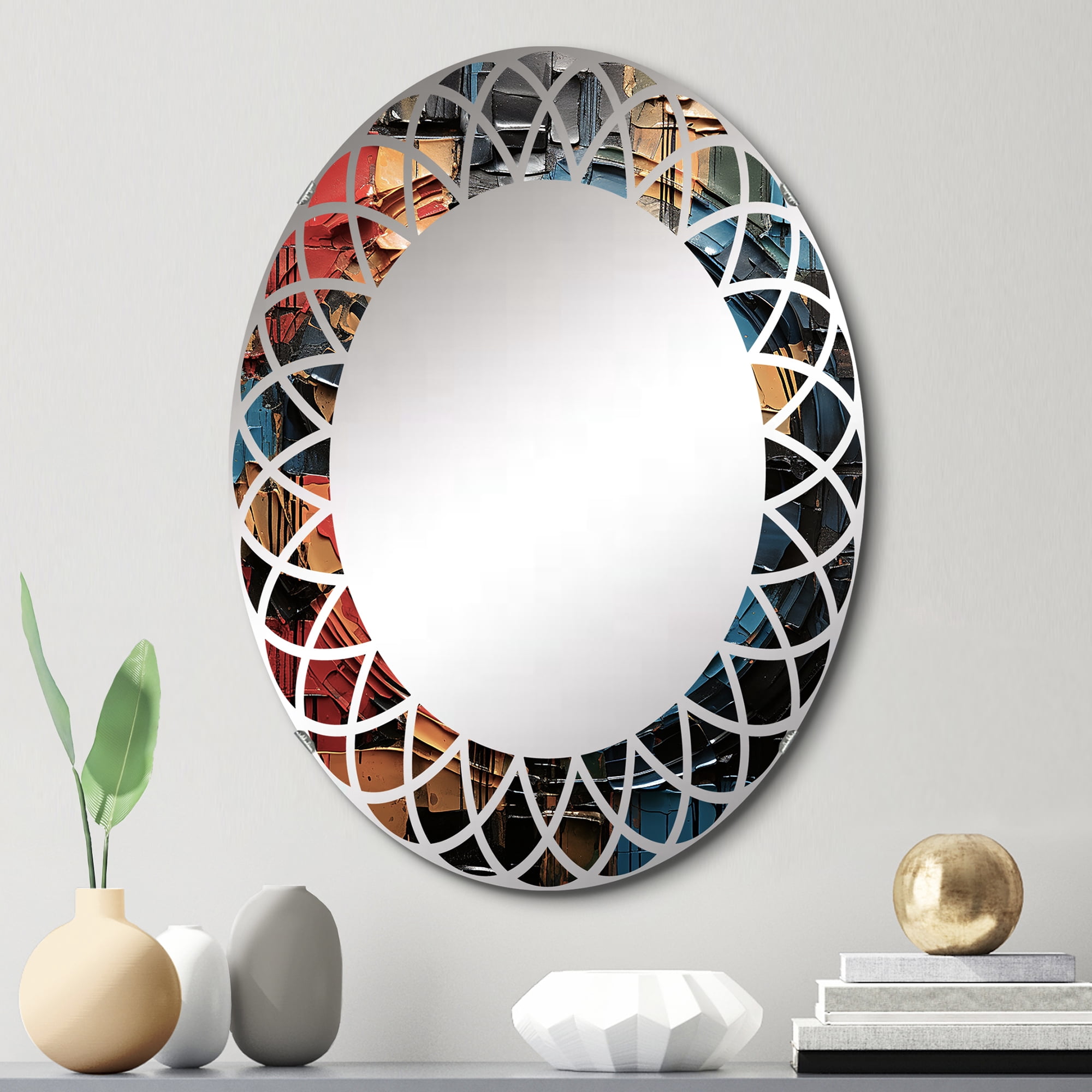 Designart "Mosaic of Sounds Vinyl Record Edition" Music Round Wall ...