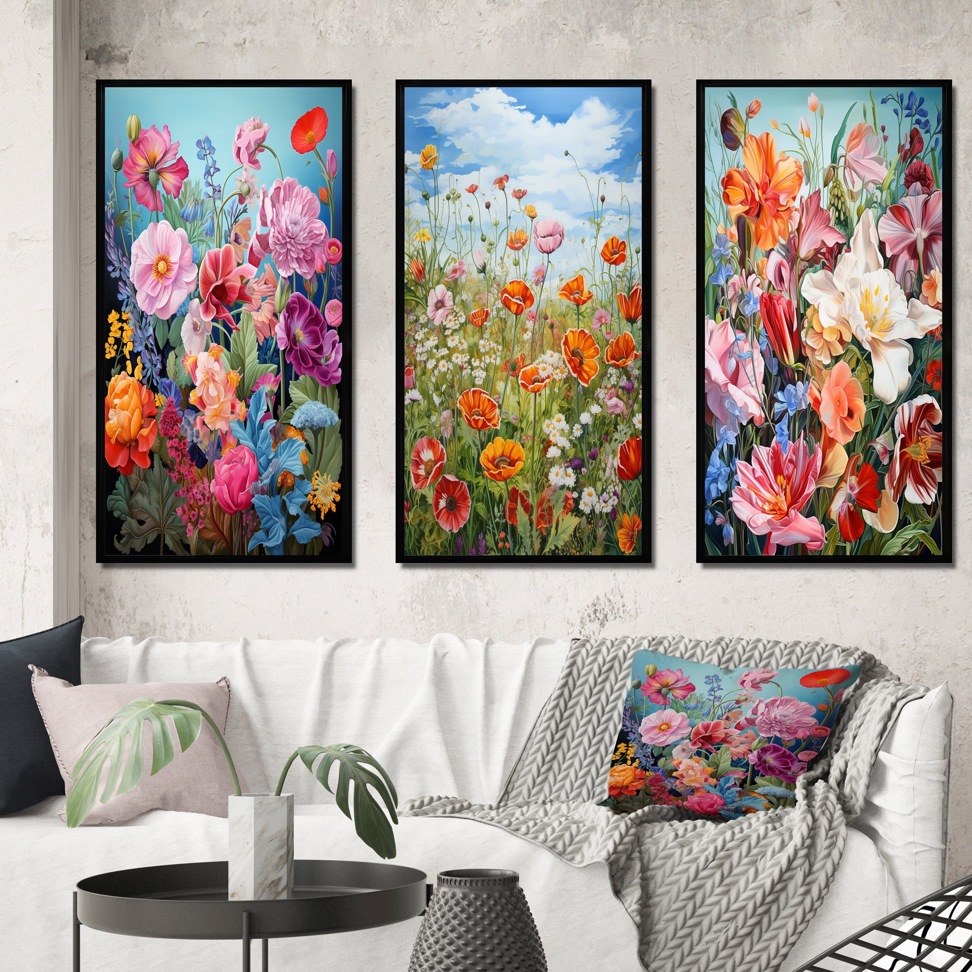 Designart "Mountain Spring Celebration of Wildflowers III" Wildflowers ...