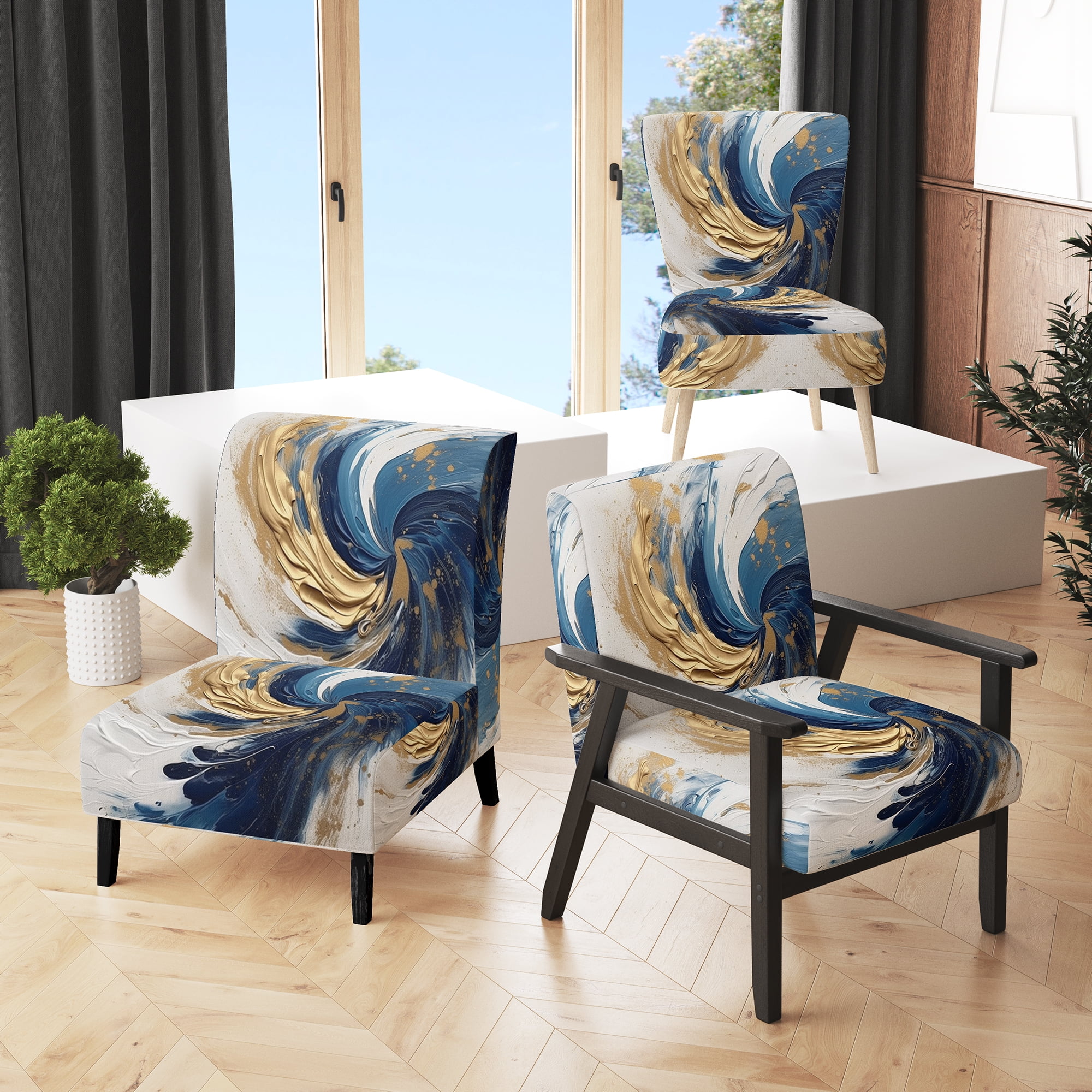 Designart "Multicolor Spiral Pattern" Upholstered Modern & Contemporary ...