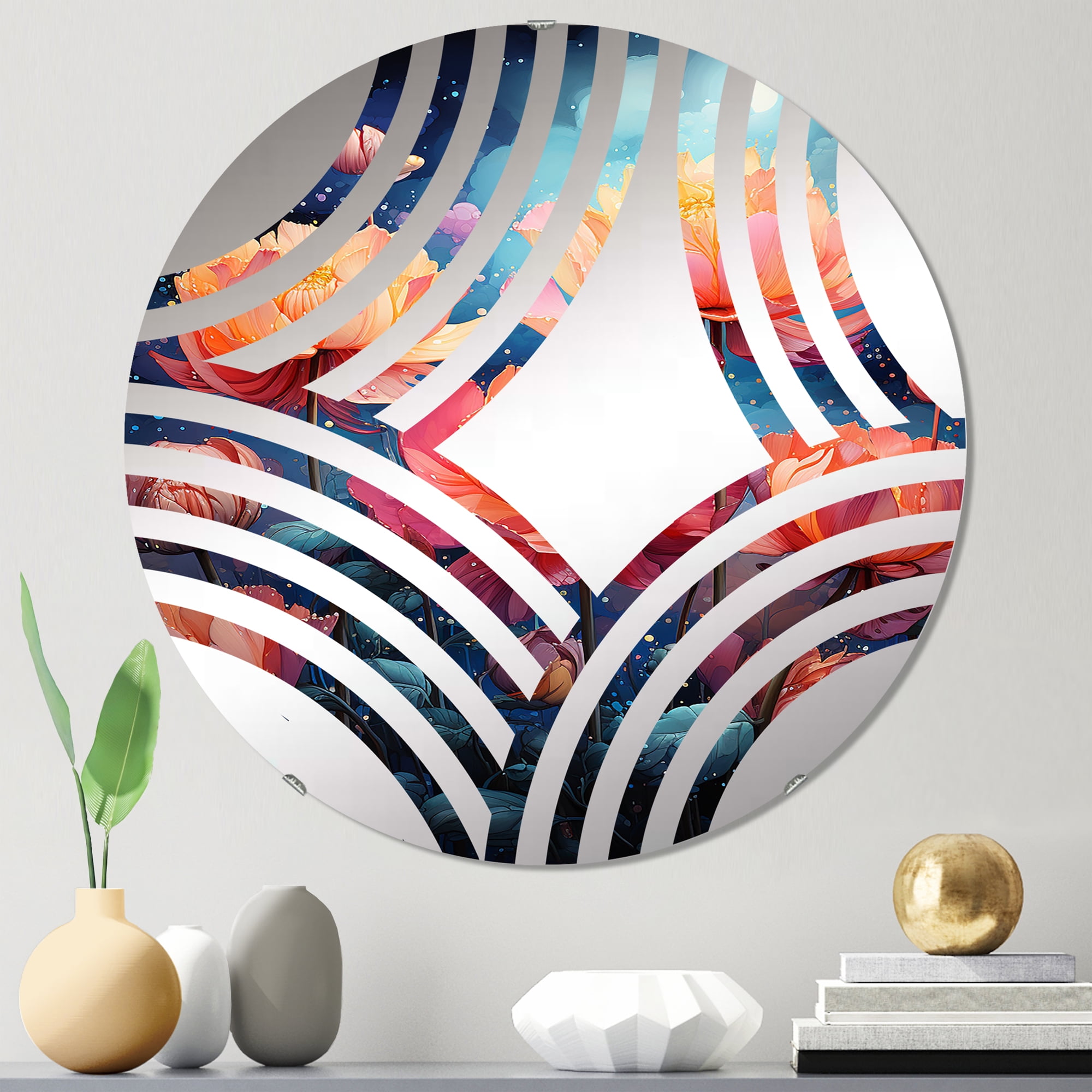 Designart "Multicolored Tulips Under the Night Sky with a Celestial ...