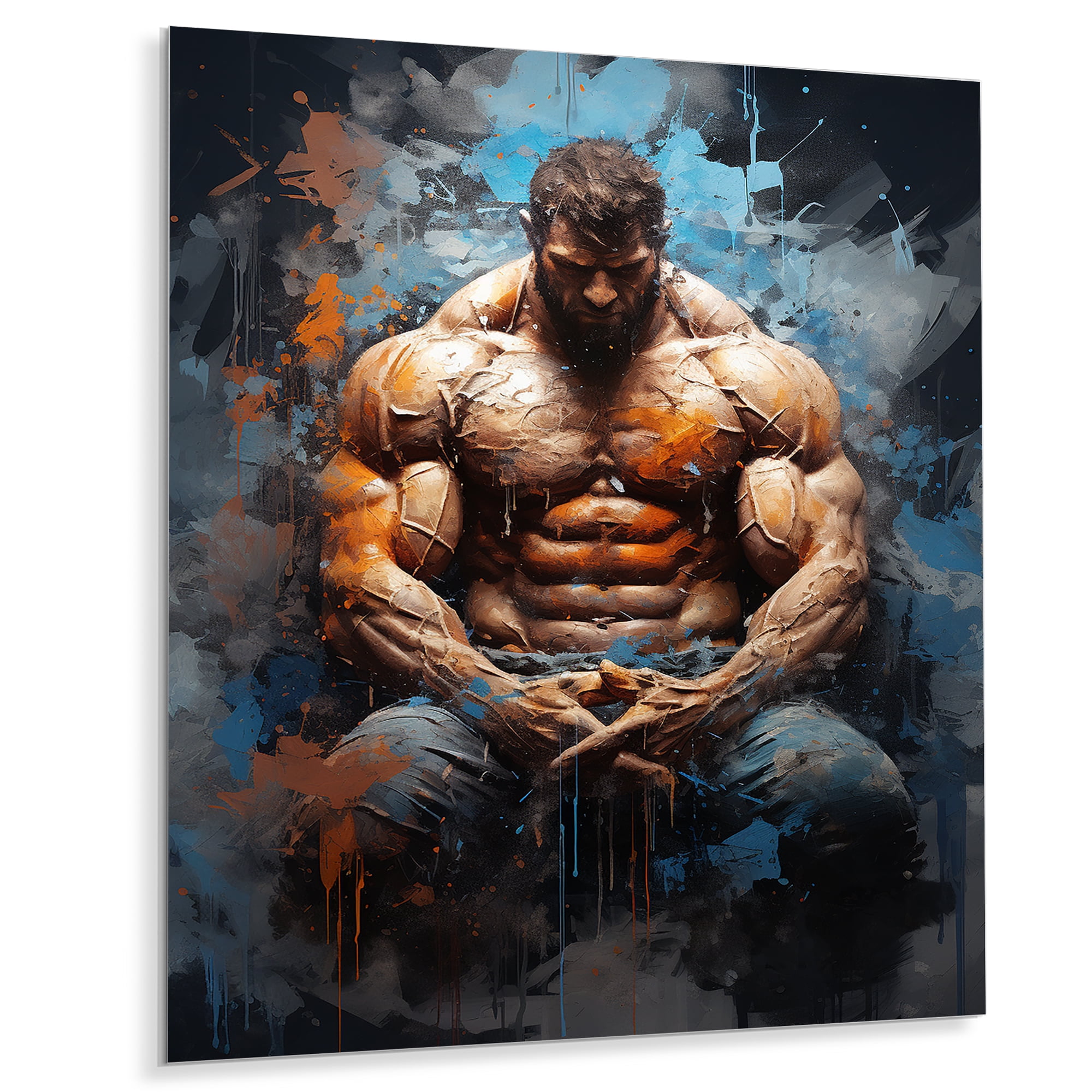 Designart "Muscles Mighty Force" Aerobic & Bodybuilding Metal Art ...