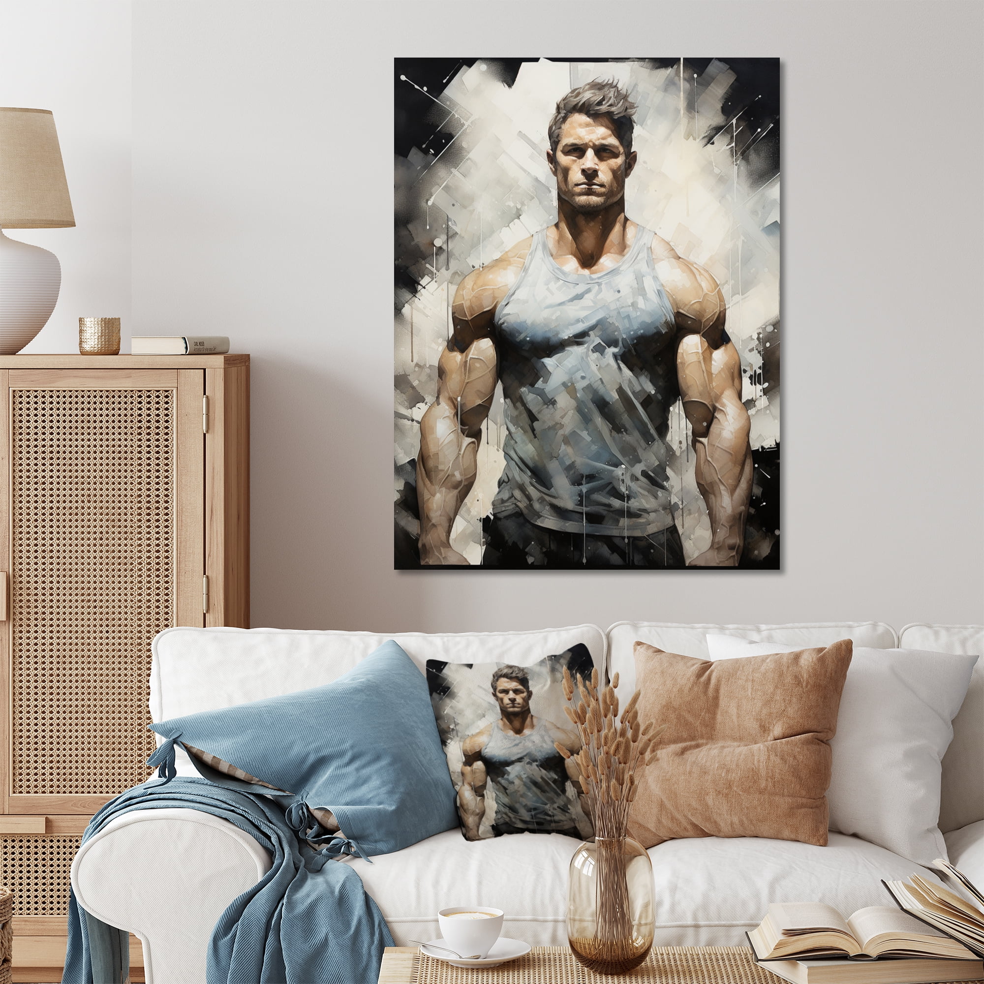 Designart "Muscles Sculpted Form" Aerobic & Bodybuilding Metal Wall Art ...