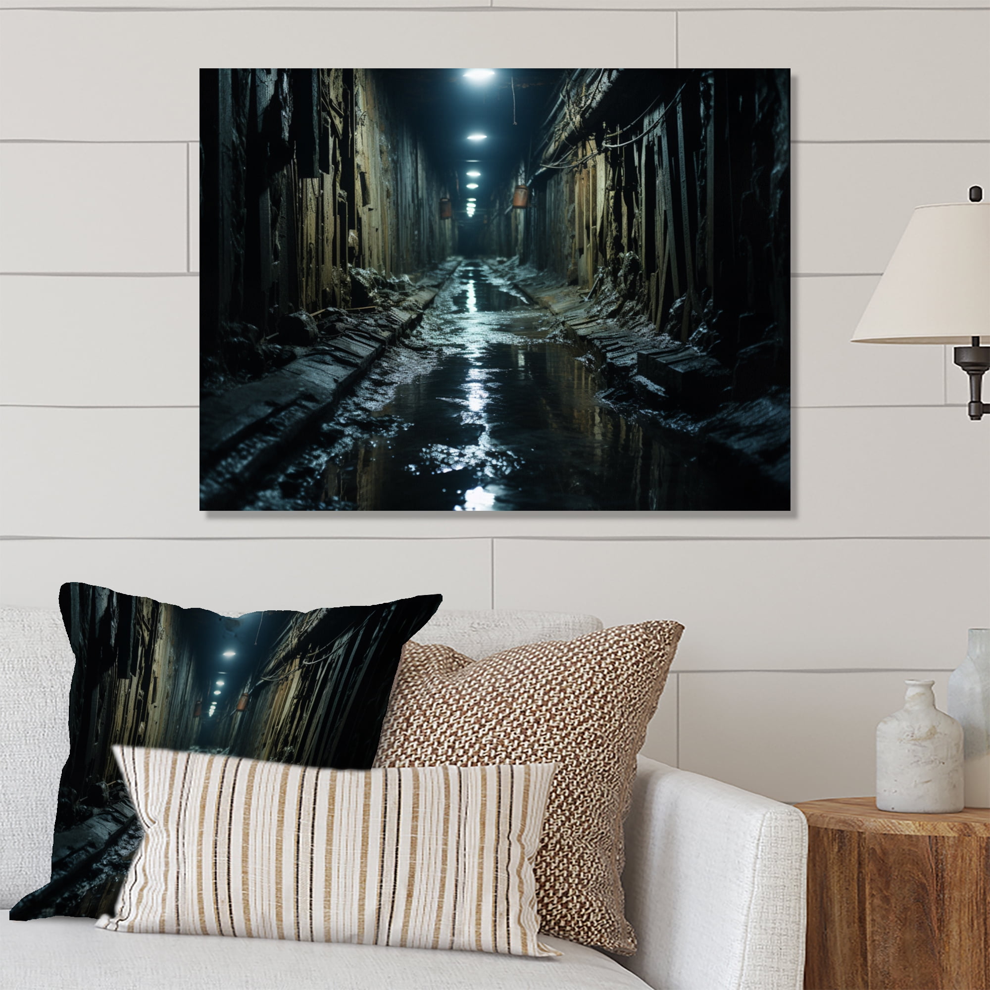 Designart "Muted Shadowed Tunnel Pathway" Architecture Metal Art Living ...