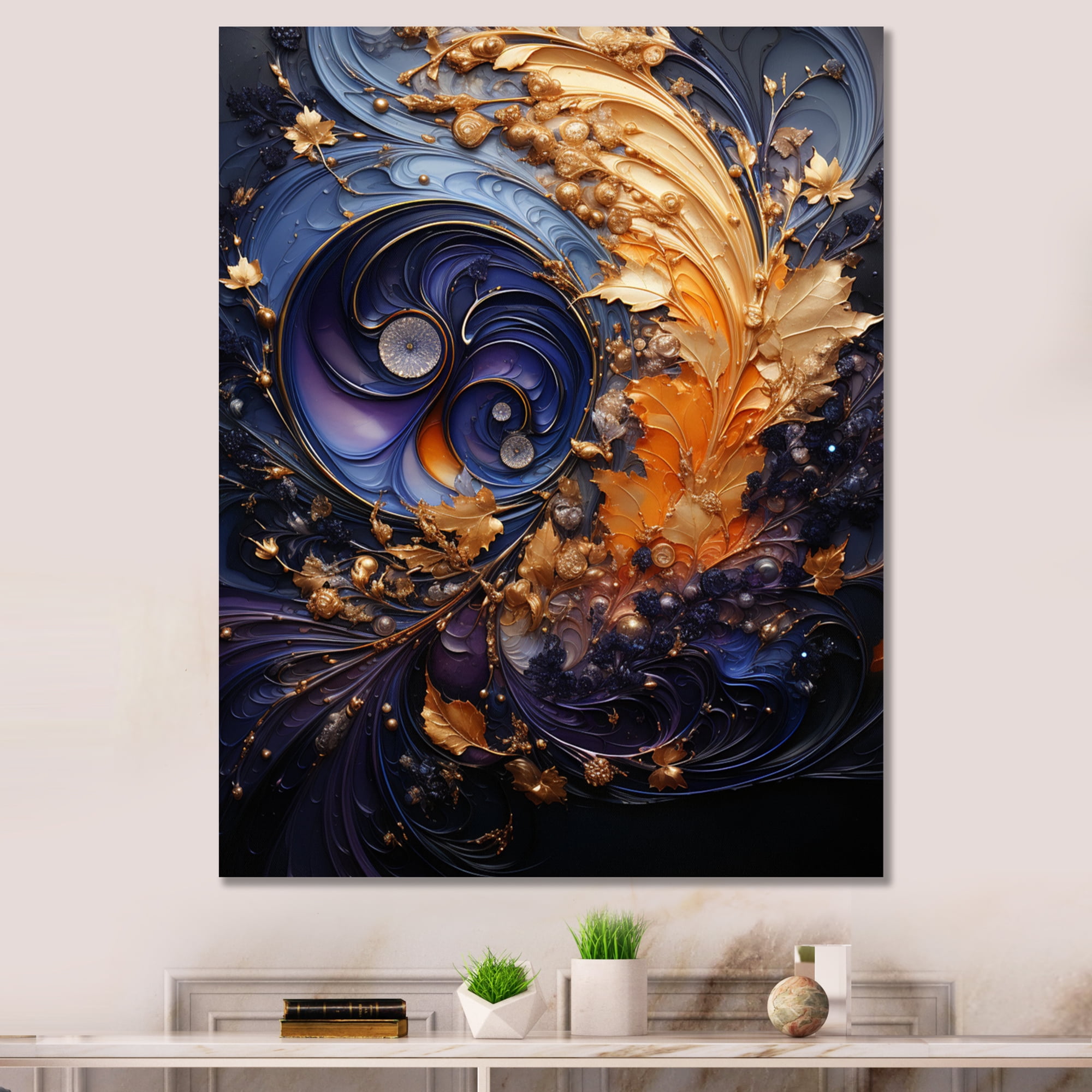 Designart "Mystic VORTEX III" Abstract Wall Art Living Room - Walmart.com