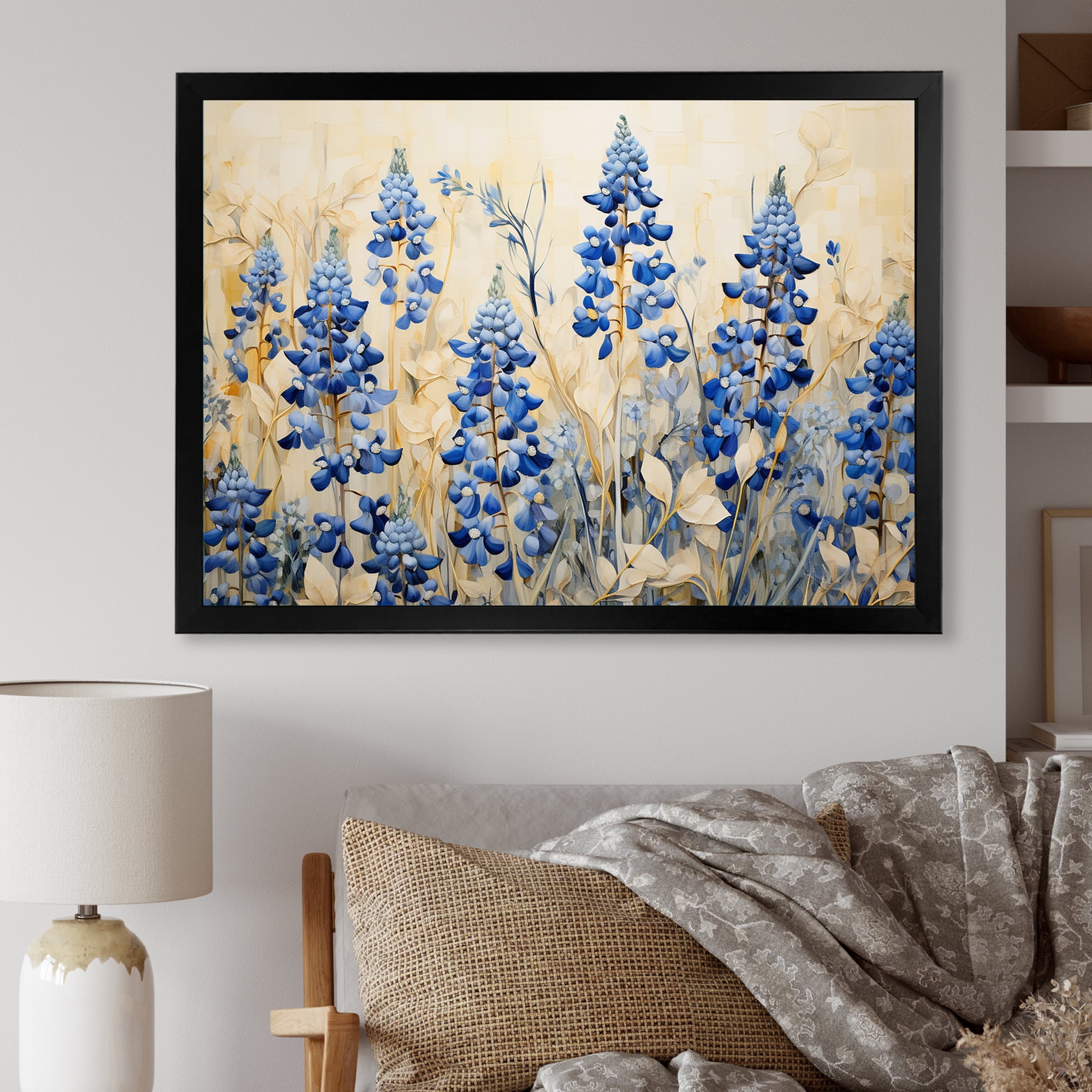 Designart "Mystical Blue Bonnets Grasslands" Blue Bonnets Picture ...