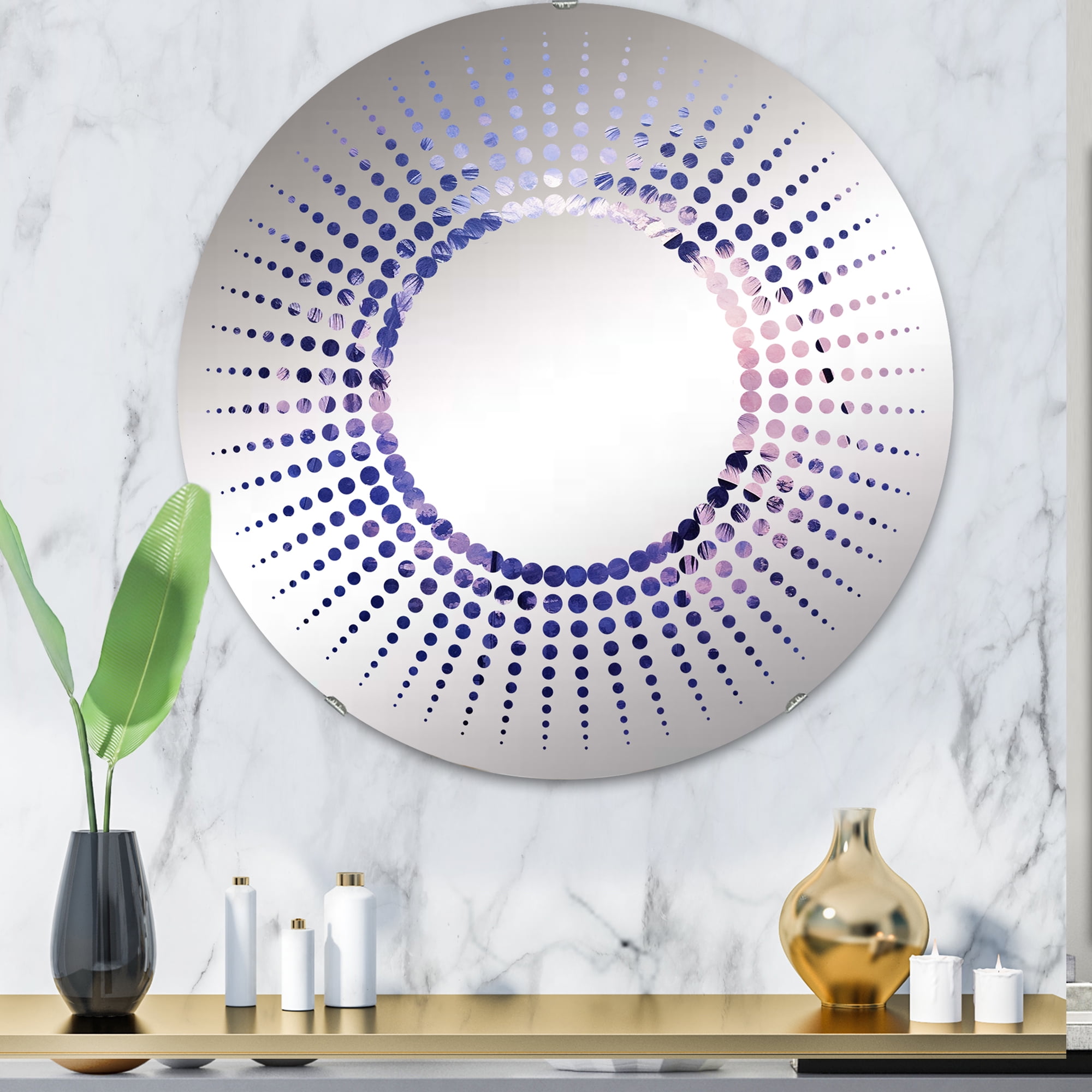 Designart "Mystical Impressions of Indigo Palm Trees I" Palms & Palm ...