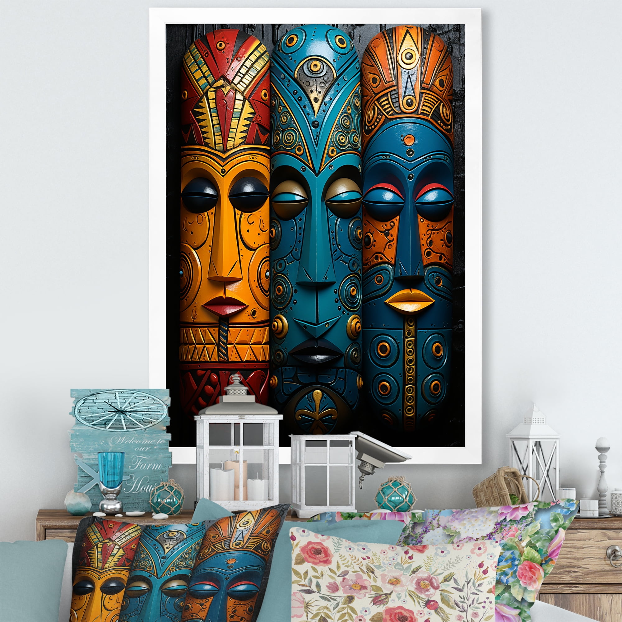Designart "Mystical Masks Of African Tribes I" African Tribes Picture ...